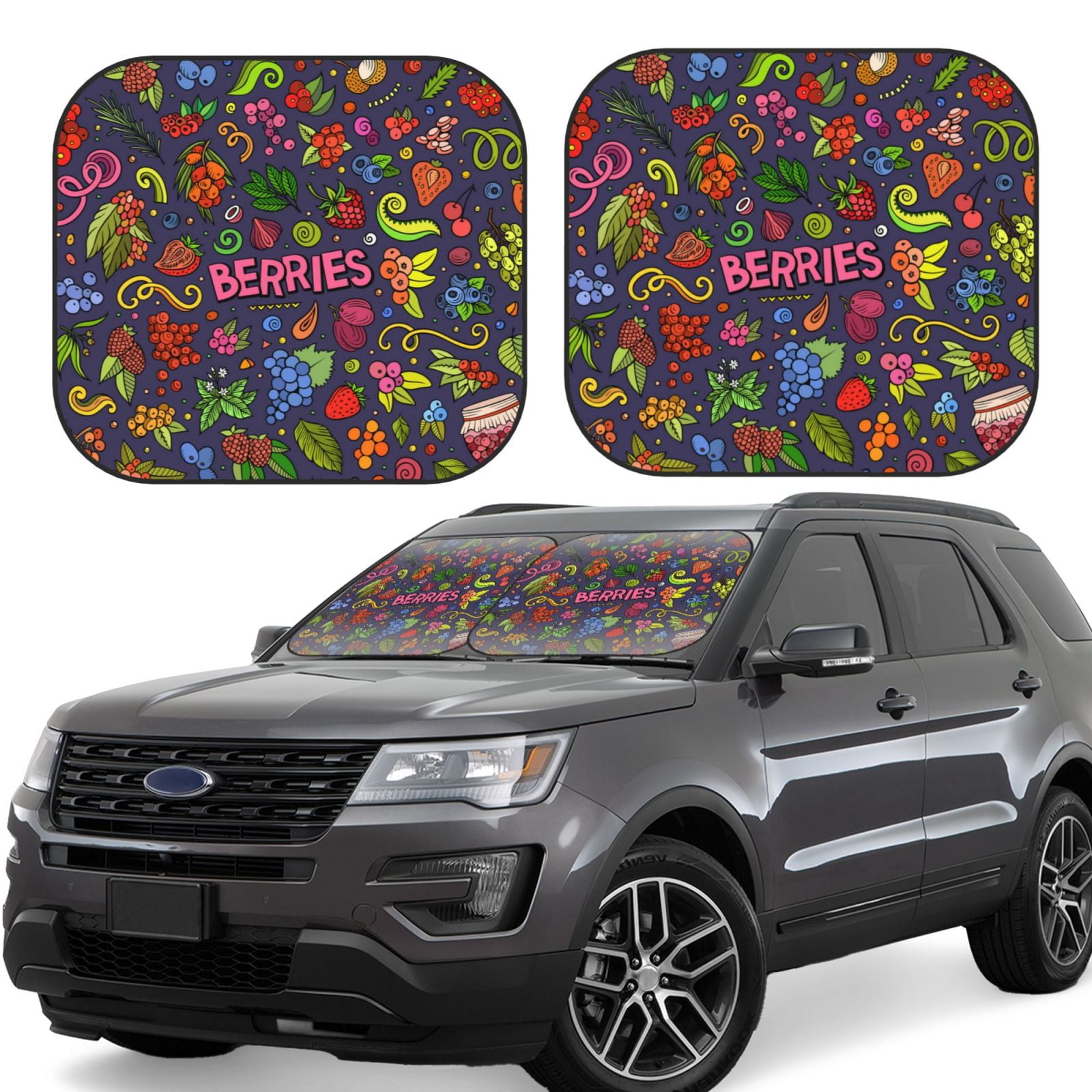 Cauagu Berry Fruits Cauagu {designName} Print Foldable Car Windshield ...