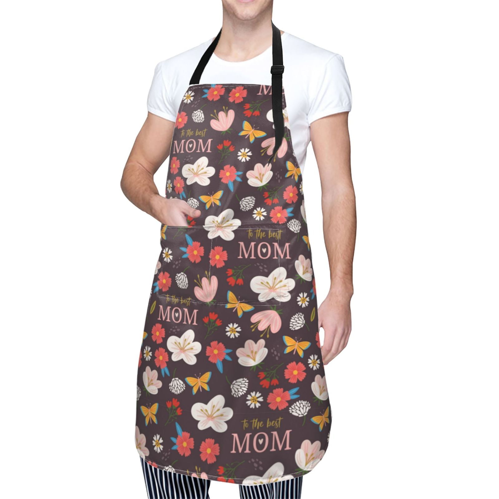 Cauagu To The Best Mom Aprons with Pockets,Waterproof Apron for Women ...