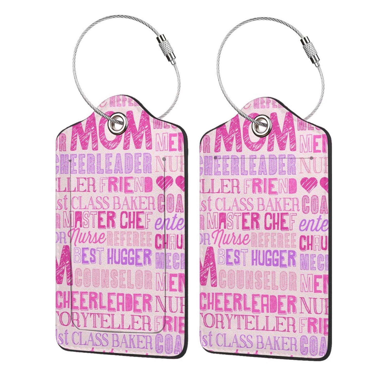 Cauagu Best Mom ever Print Luggage Tags,Leather Luggage Tags for ...