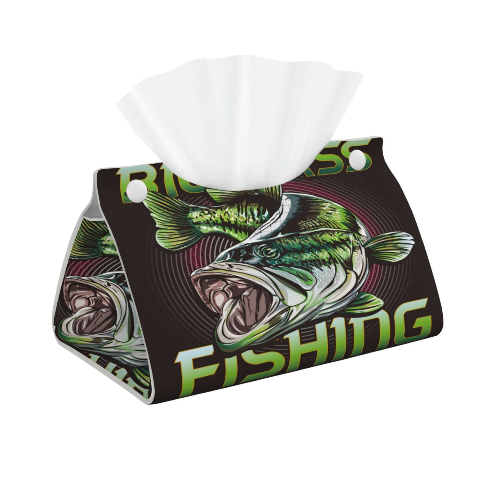 Cauagu Big Bass Fish for Large Tissue Box Cover Rectangular–Plus Size ...