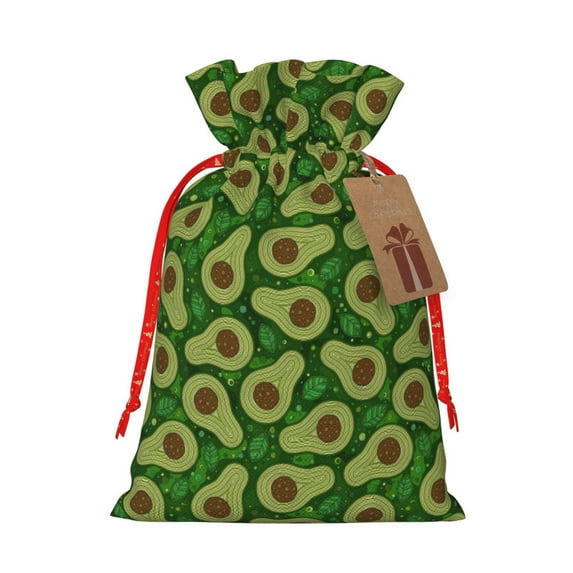 Cauagu Big Colorful Avocados Pattern Christmas Gift Bag,Drawstring Xmas ...