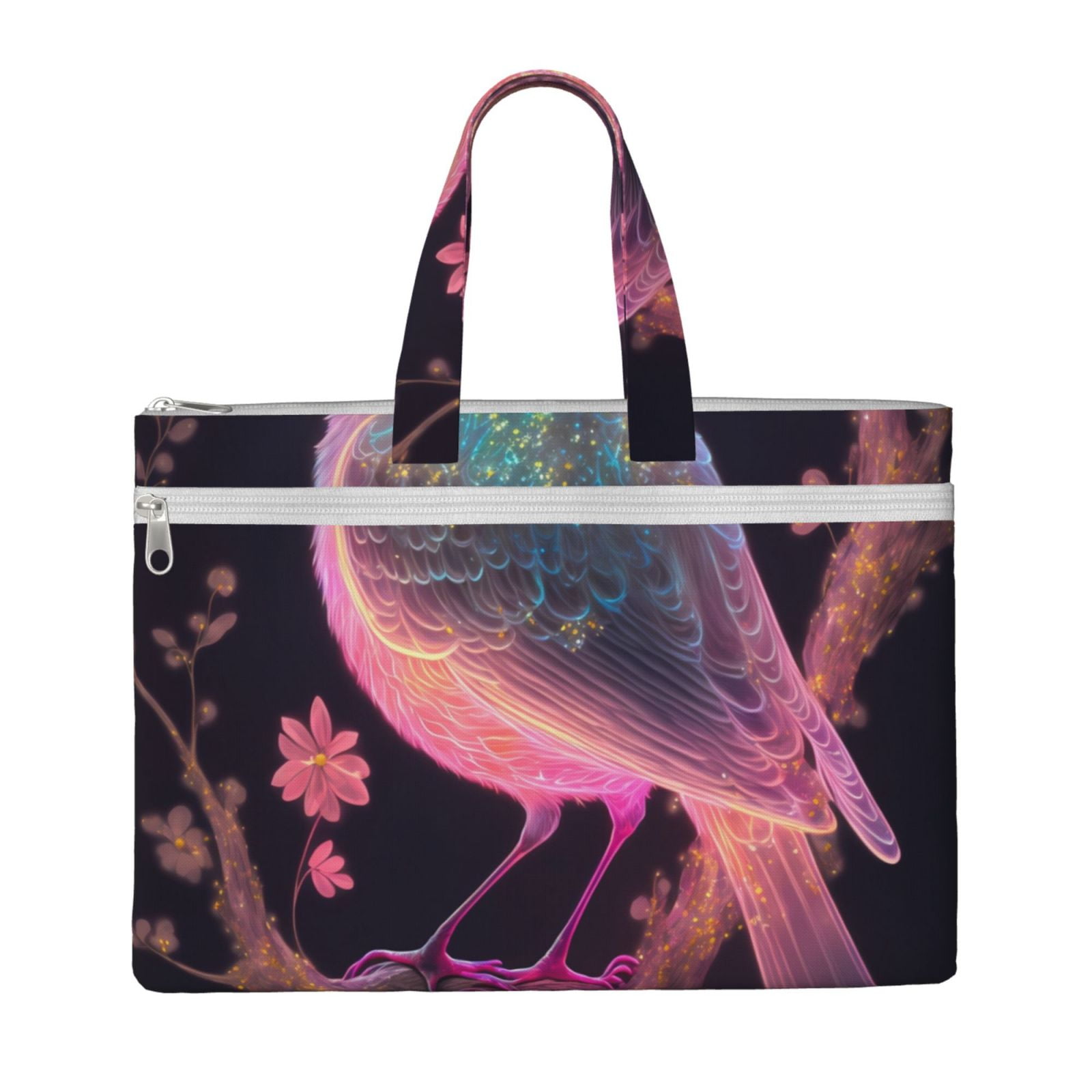 Cauagu Bird 1 Pattern Canvas Tote File Bag, Zipper Tote Bag Business ...