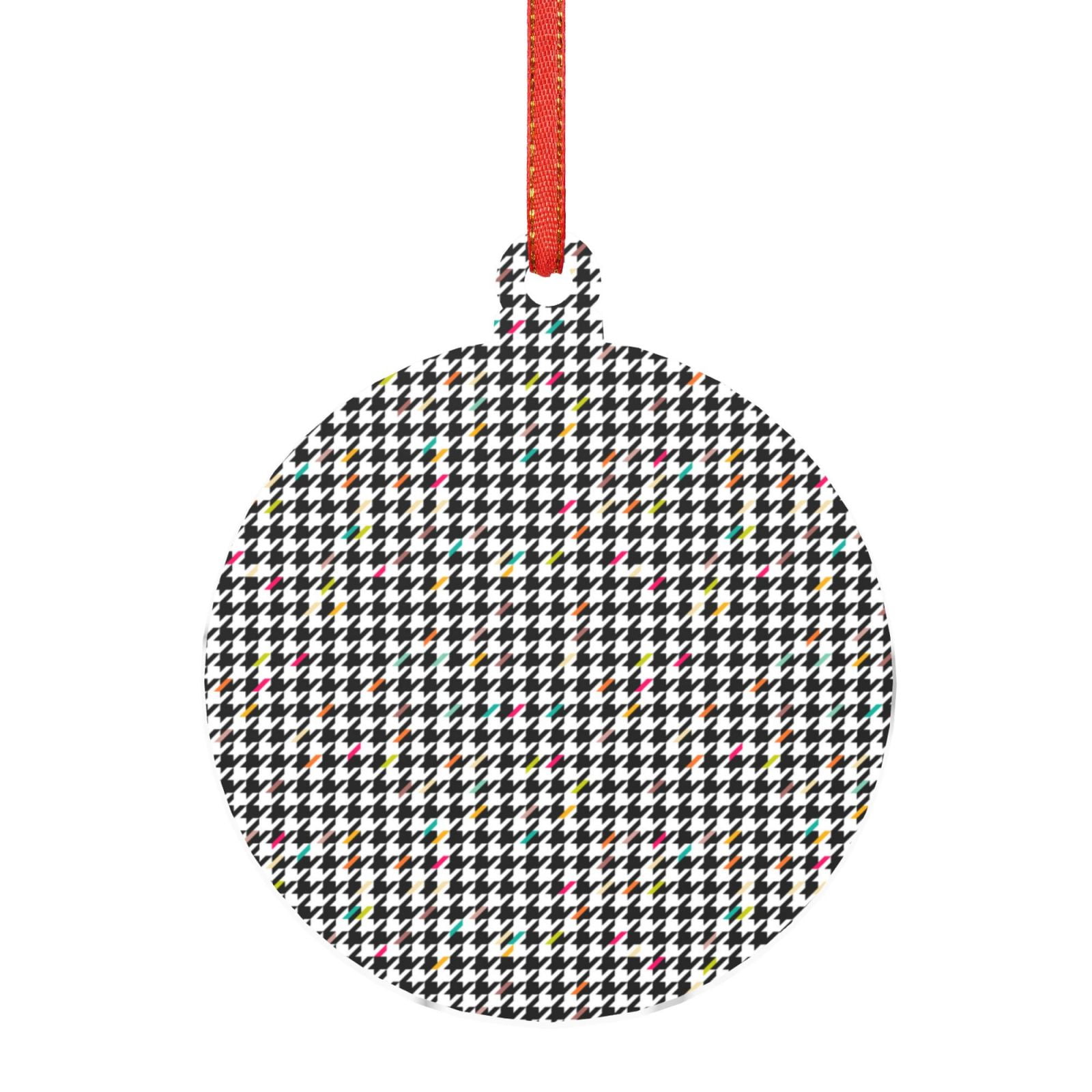 Cauagu Black And White Houndstooth Pattern Acrylic Christmas Pendant,1 ...