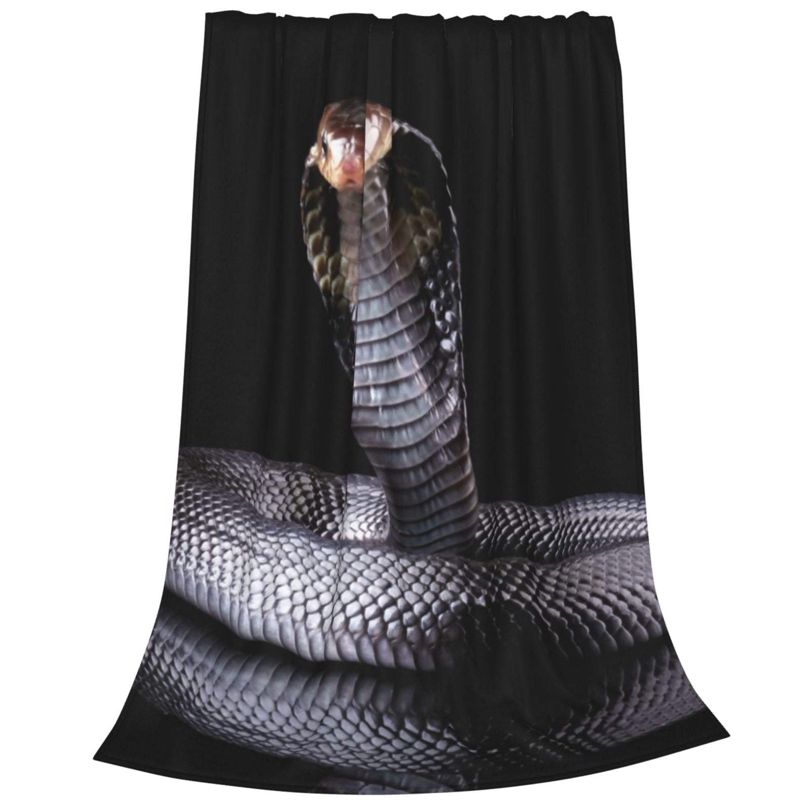 Cauagu Black Cobra Snake Pattern Flannel Bed Blankets,Fleece Blanket ...