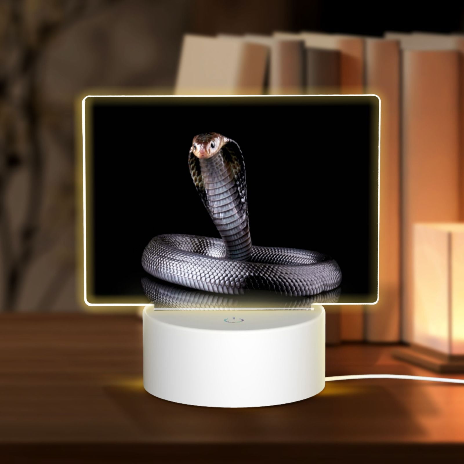 Cauagu Black Cobra Snake for Rectangle Acrylic Night Light - Acrylic ...