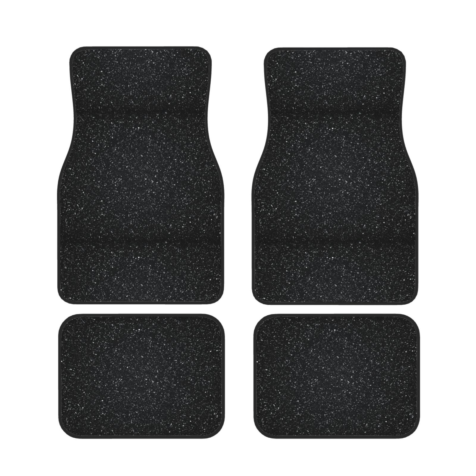 Cauagu Black Glitter Pattern Car Floor Mat Set of 4,Car Carpet Mats Car ...