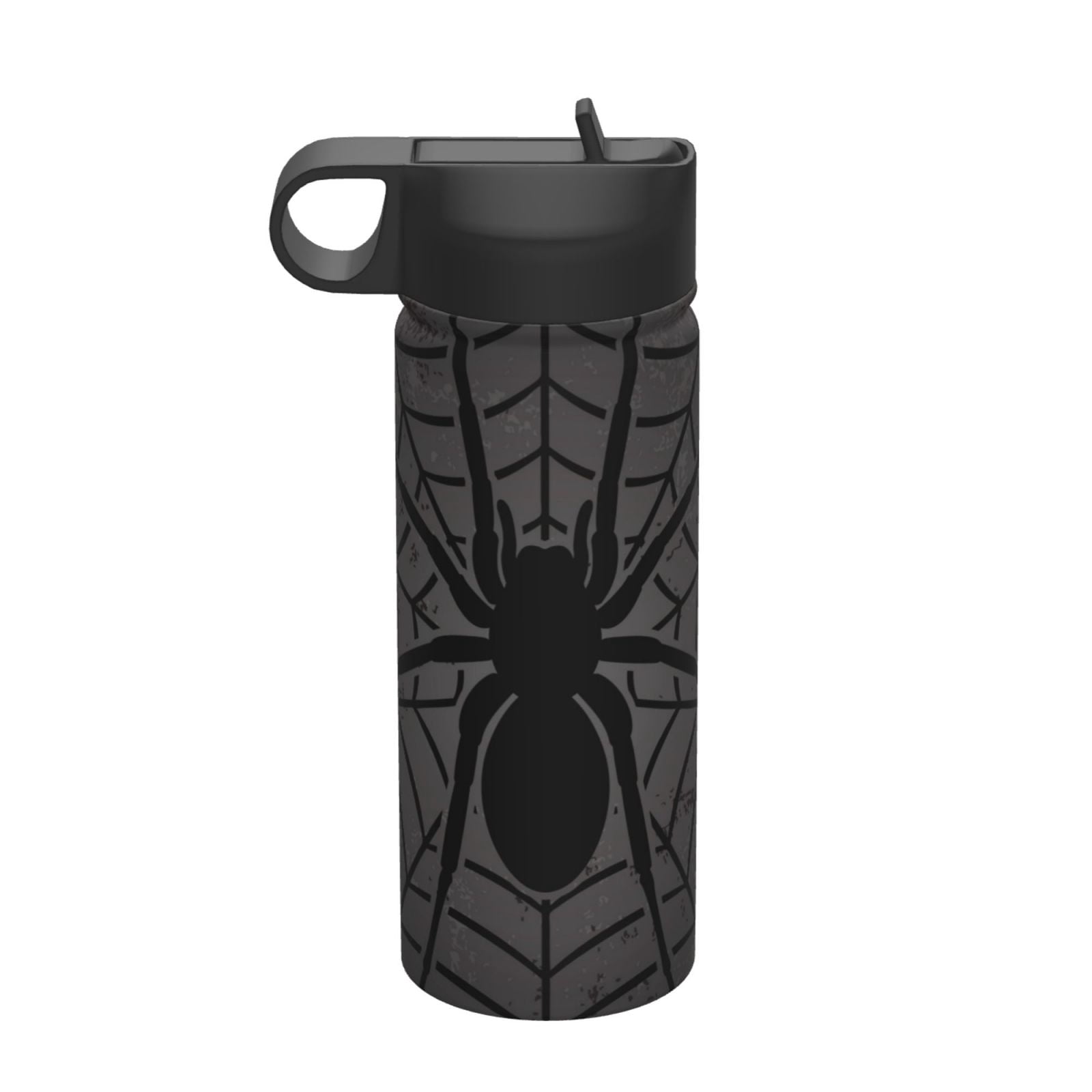 Cauagu Black Spider On Web 1 for 18 oz Water Bottle With Straw ...