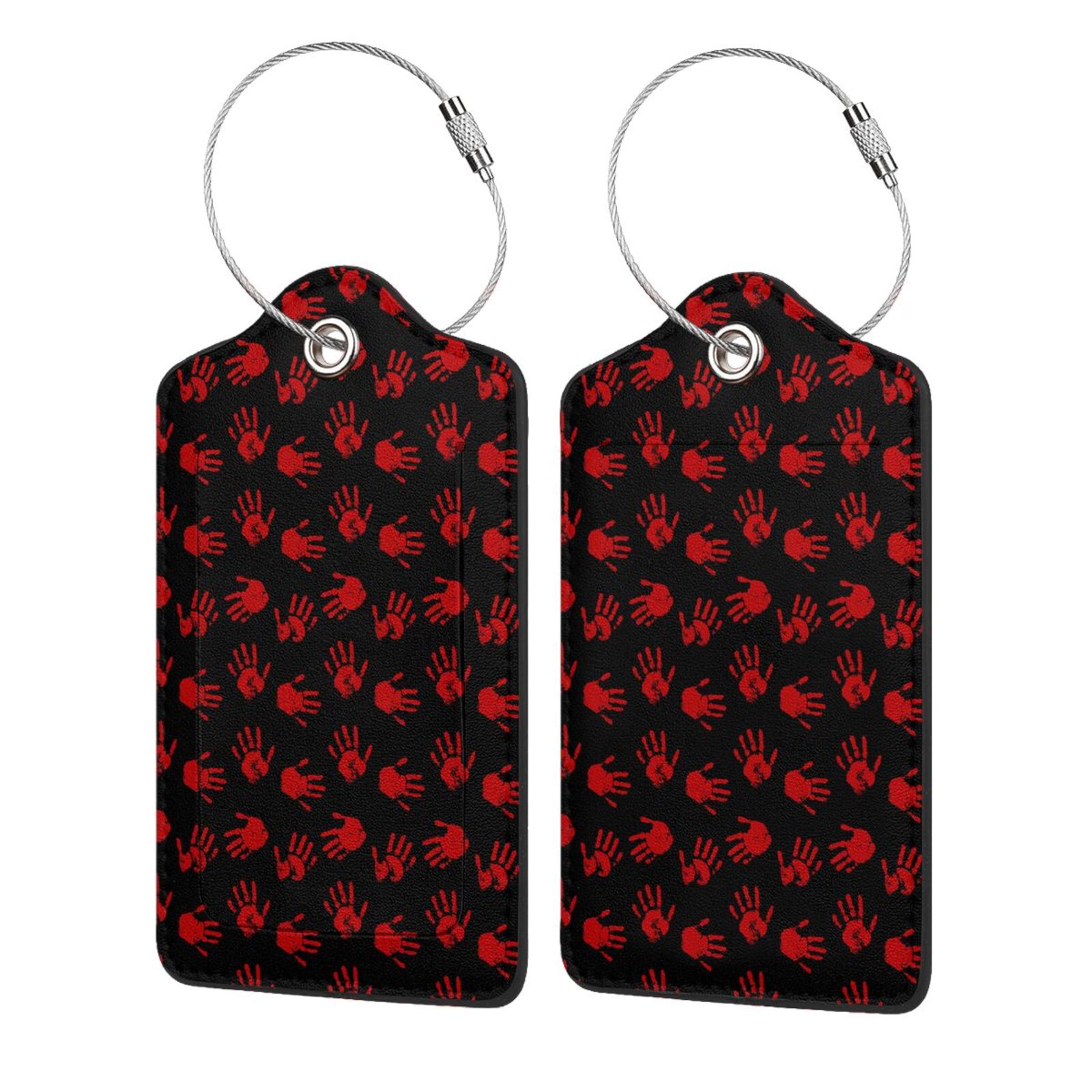 Cauagu Bloody Hand 1 Print Luggage Tags,Leather Luggage Tags for ...