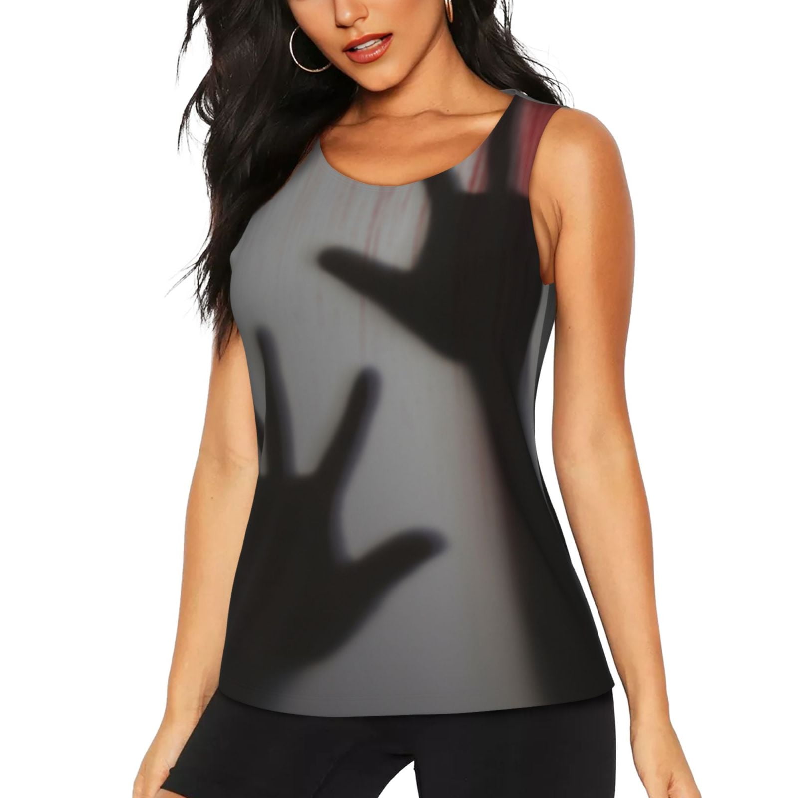 Cauagu Bloody Hand Behind for Women's Workout Tank Tops Sleeveless ...