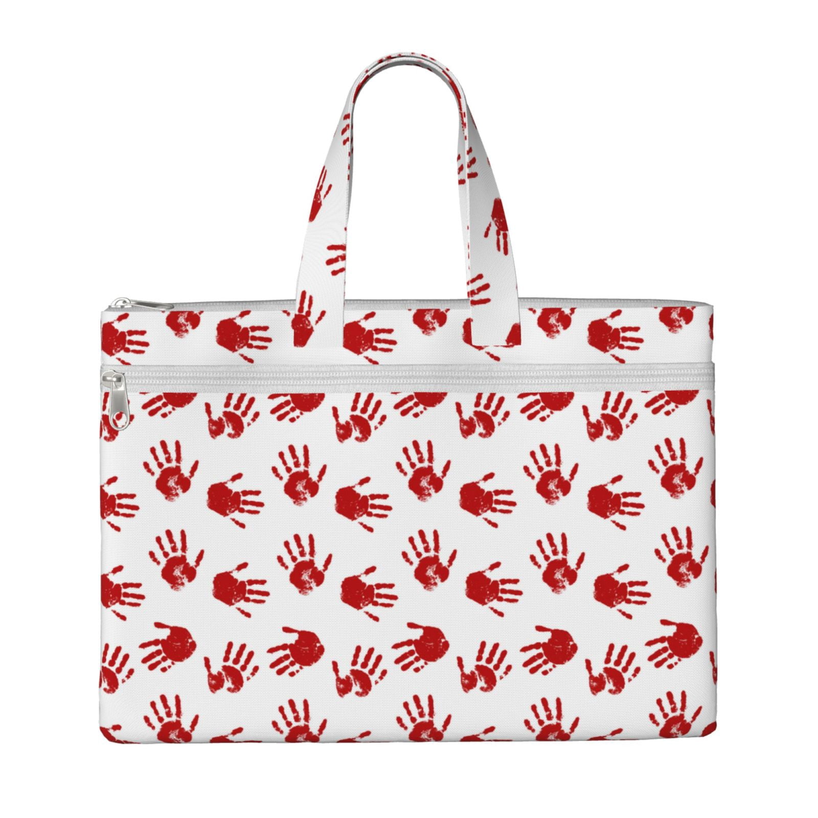 Cauagu Bloody Hand Pattern Canvas Tote File Bag, Zipper Tote Bag ...