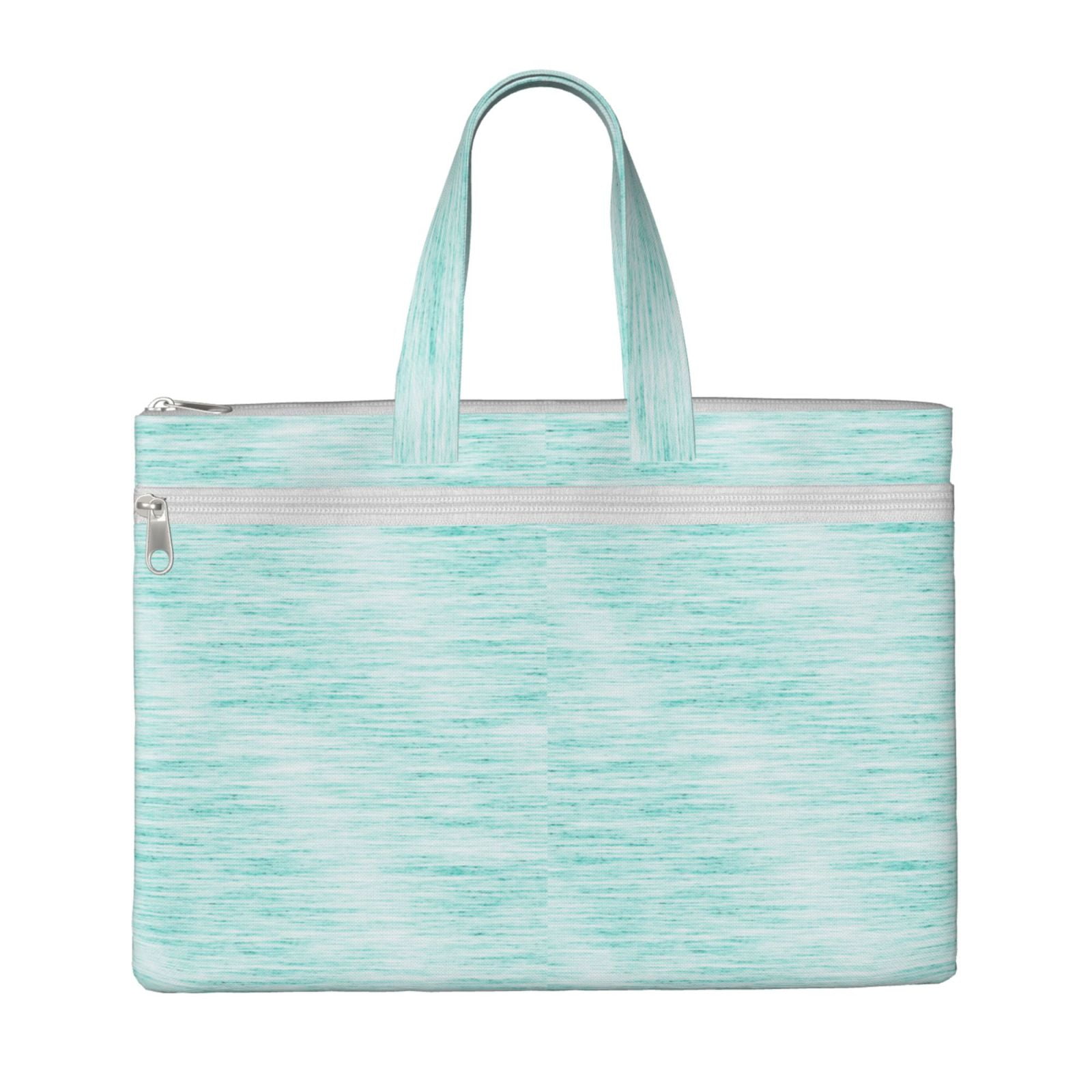 Cauagu Blue Bright Pattern Canvas Tote File Bag, Zipper Tote Bag ...