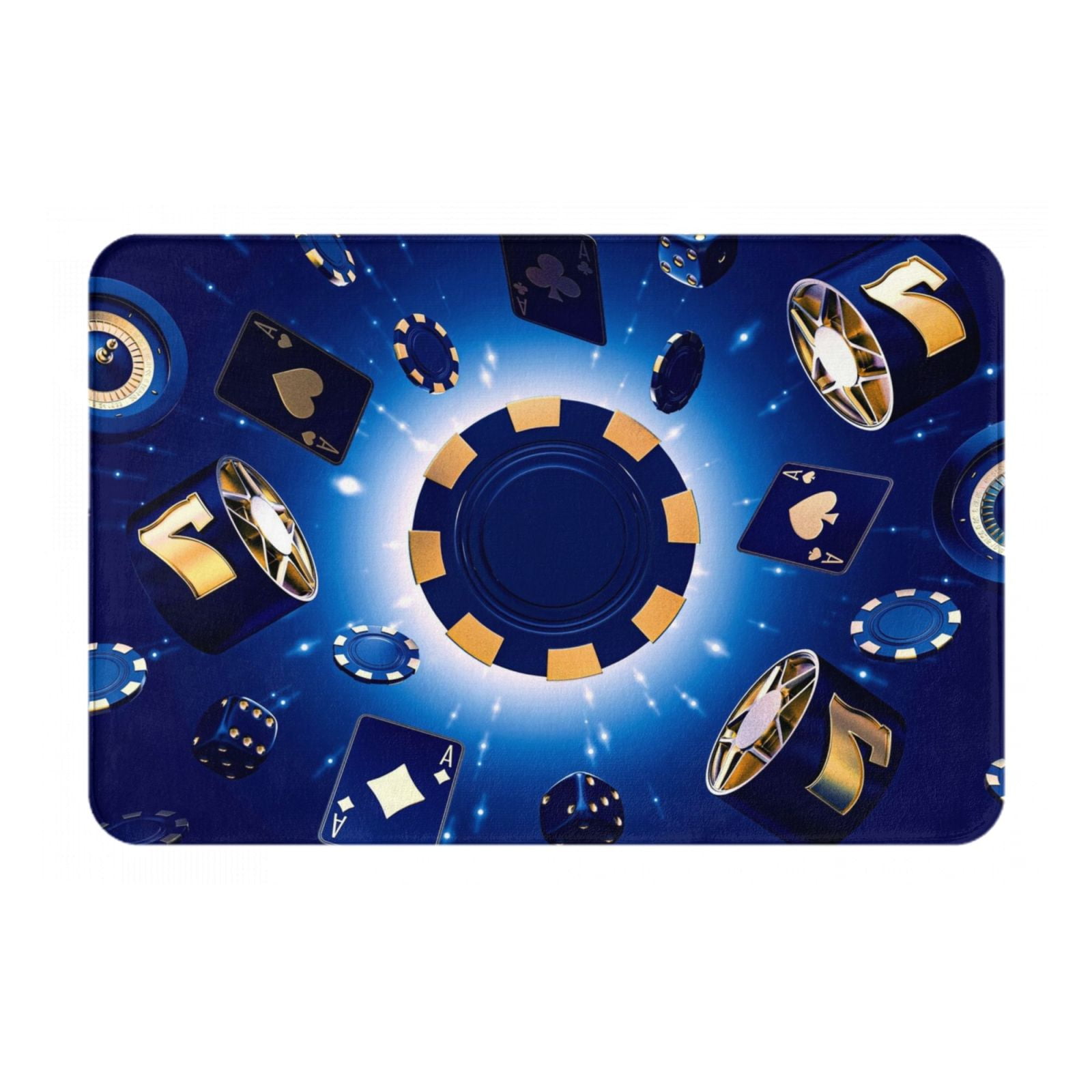 Cauagu Blue Casino Print Front Door Mat for Indoor Entrance 16x24 Inche ...