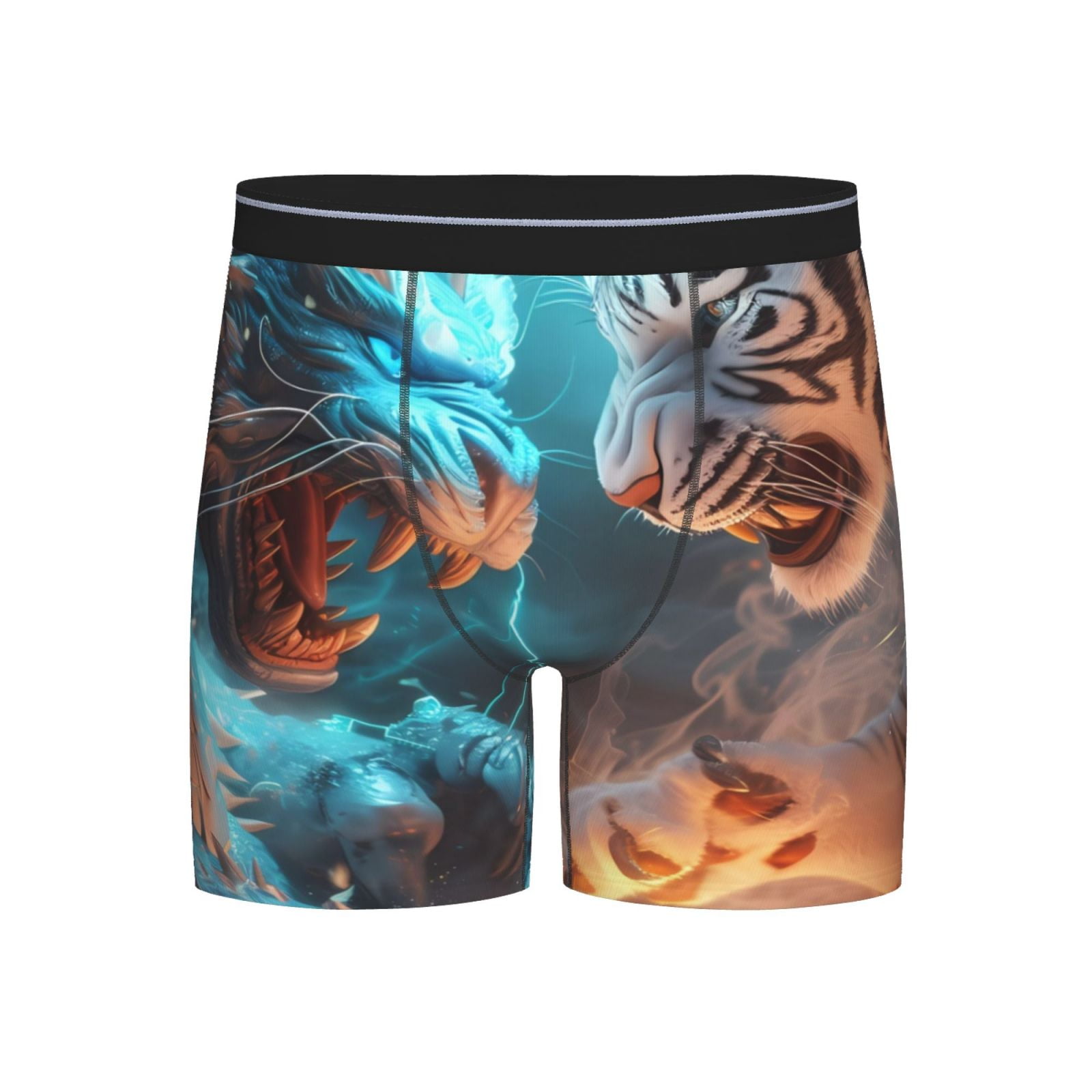 Cauagu Blue Dragon And White Tiger Print Men's Boxer Briefs, Funny ...