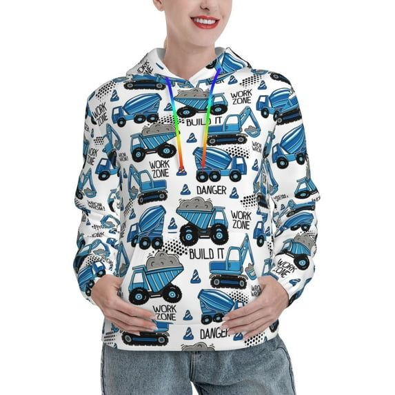 Cauagu Blue Excavator for Women's Hooded Sweatshirts Pullover Hoodie ...