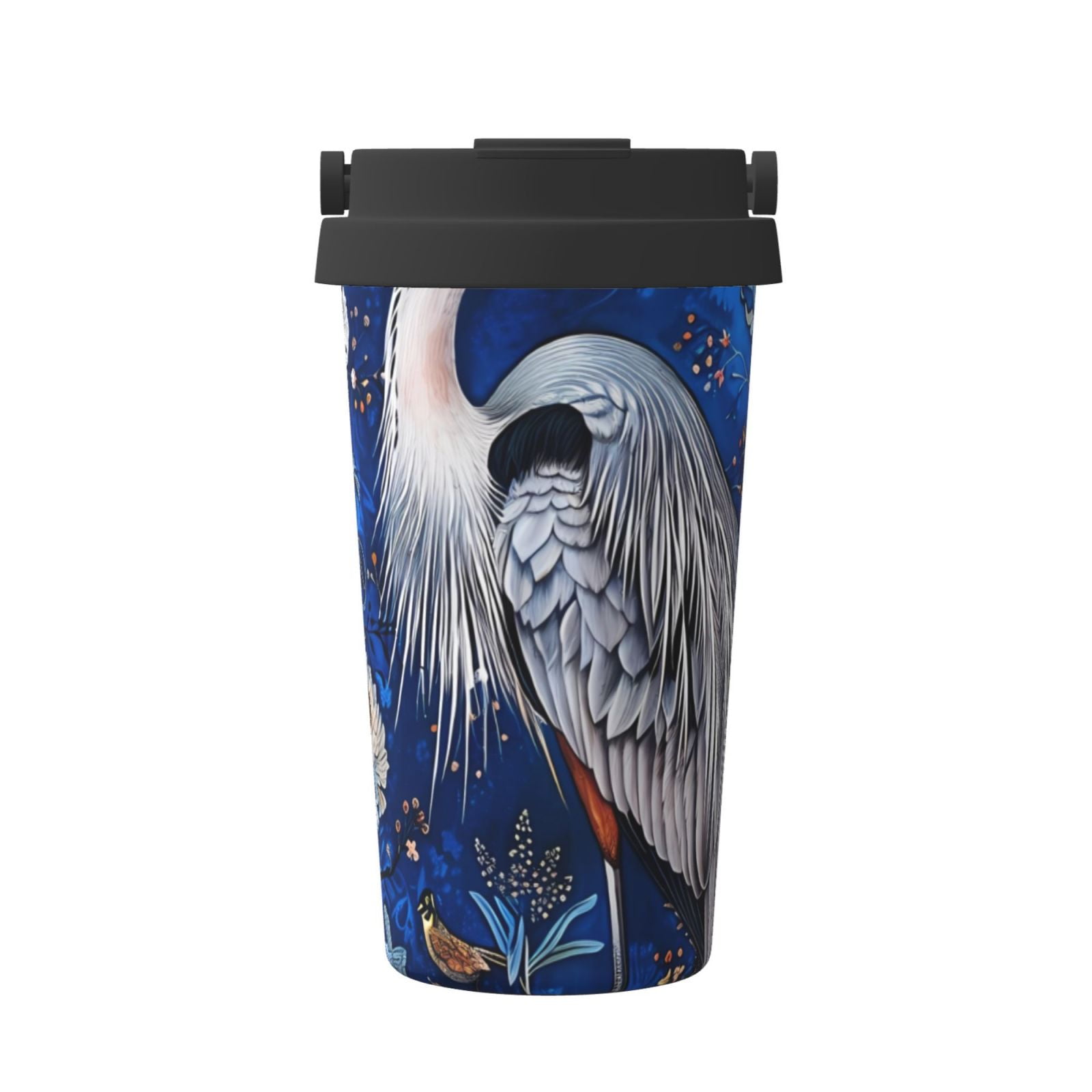 Cauagu Blue Heron Floral Garden for Stainless Steel Vacuum Insulated ...
