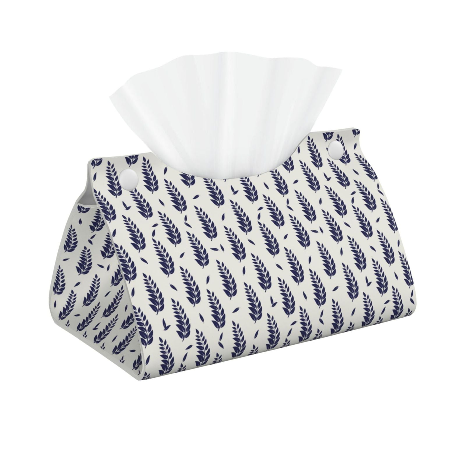 Cauagu Blue Leaves for Large Tissue Box Cover Rectangular–Plus Size ...