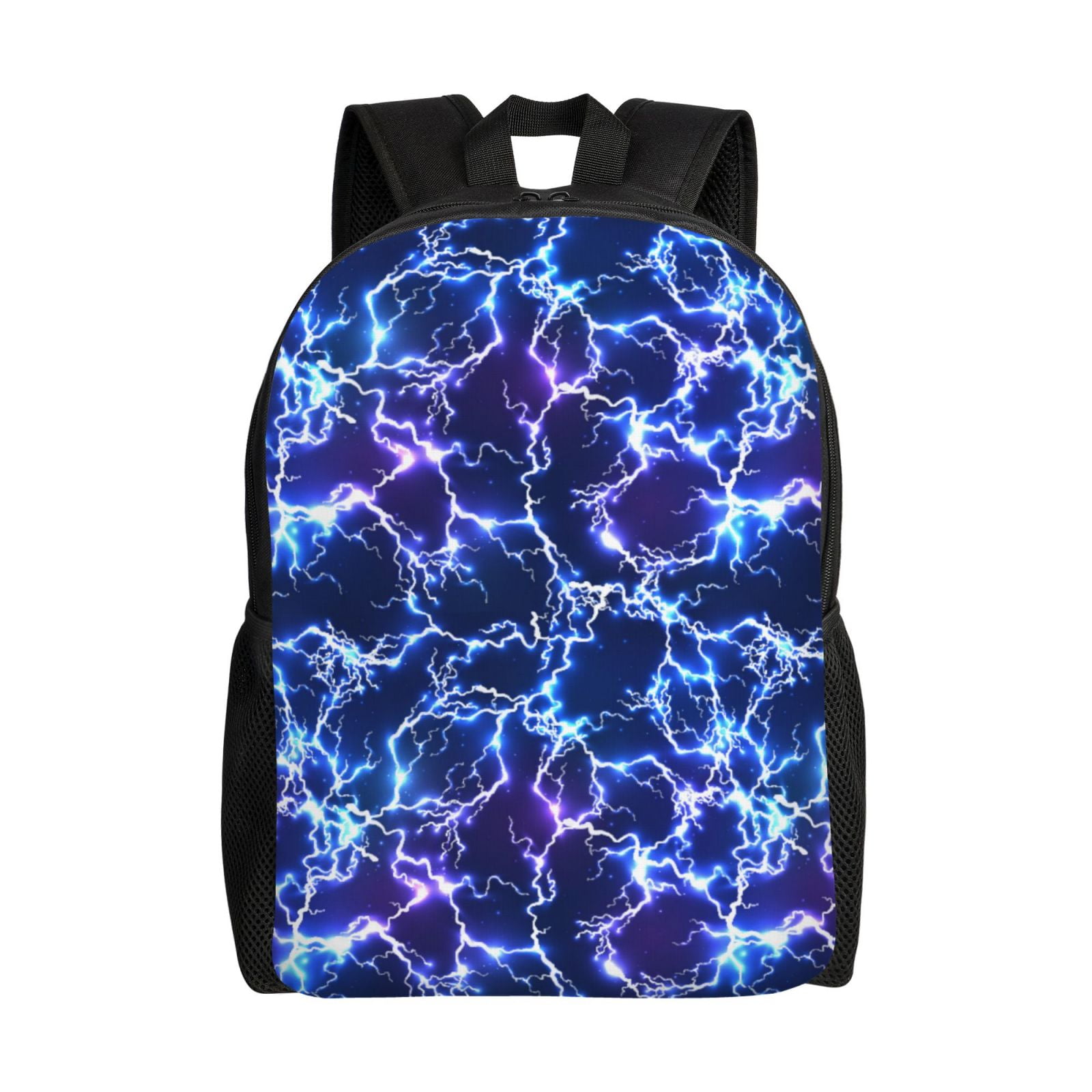 Cauagu Blue Lightning1 Print Backpacks,Travel Daypack Casual Laptop ...
