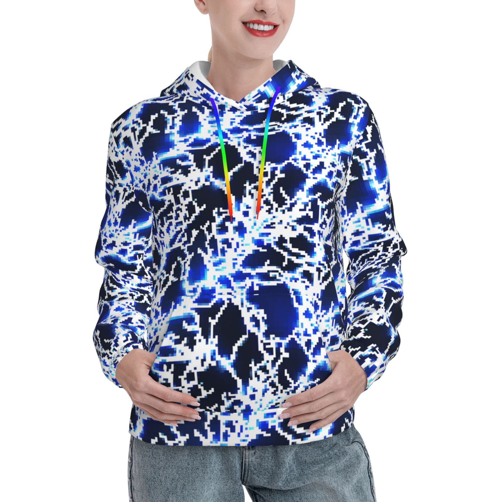 Cauagu Blue Lightning2 for Women's Hooded Sweatshirts Pullover Hoodie for Women Fall Workout ...