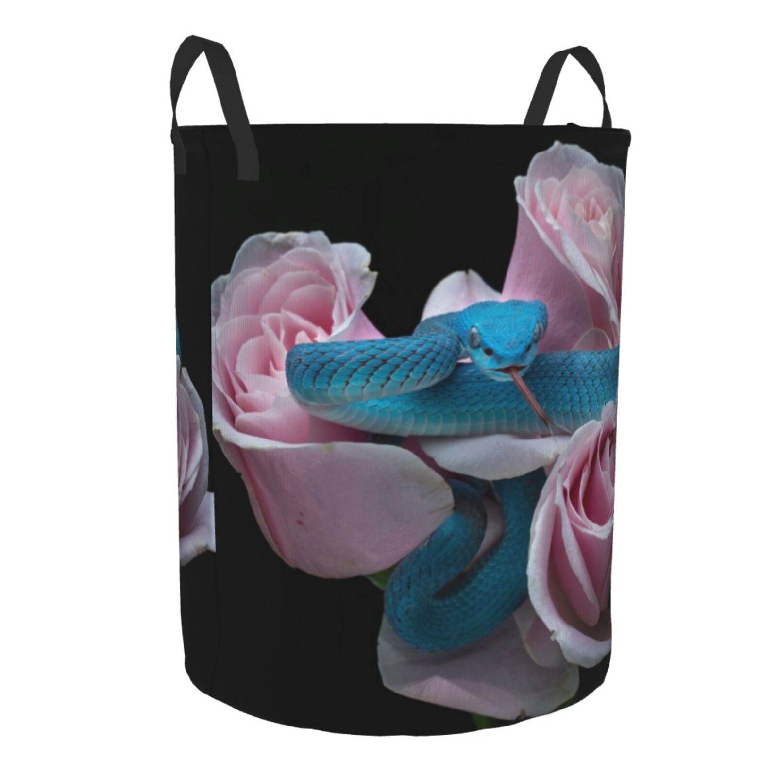 Cauagu Blue Lipped Pit Viper And Three Pink Roses for Laundry Basket ...