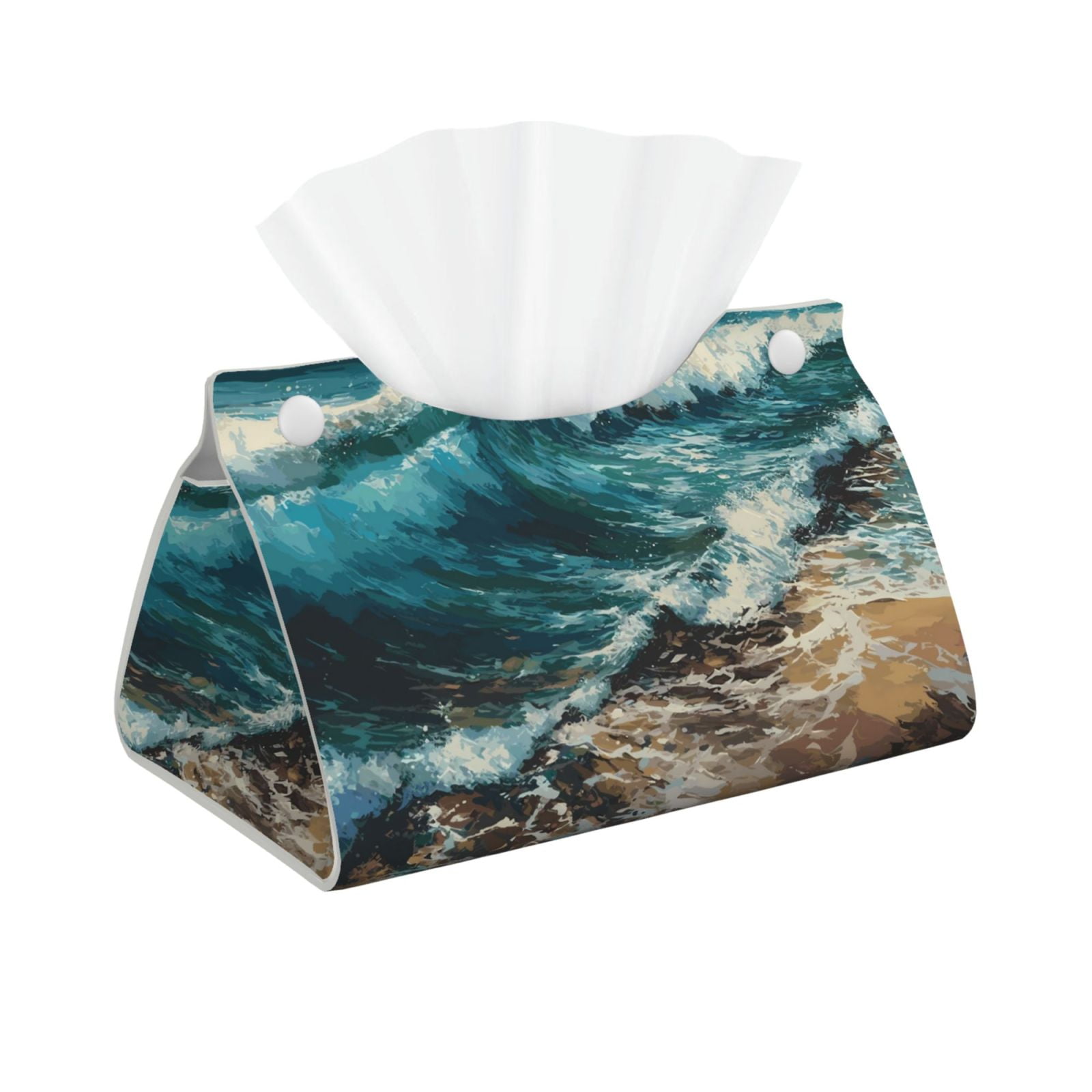 Cauagu Blue Ocean Waves for Large Tissue Box Cover Rectangular–Plus ...