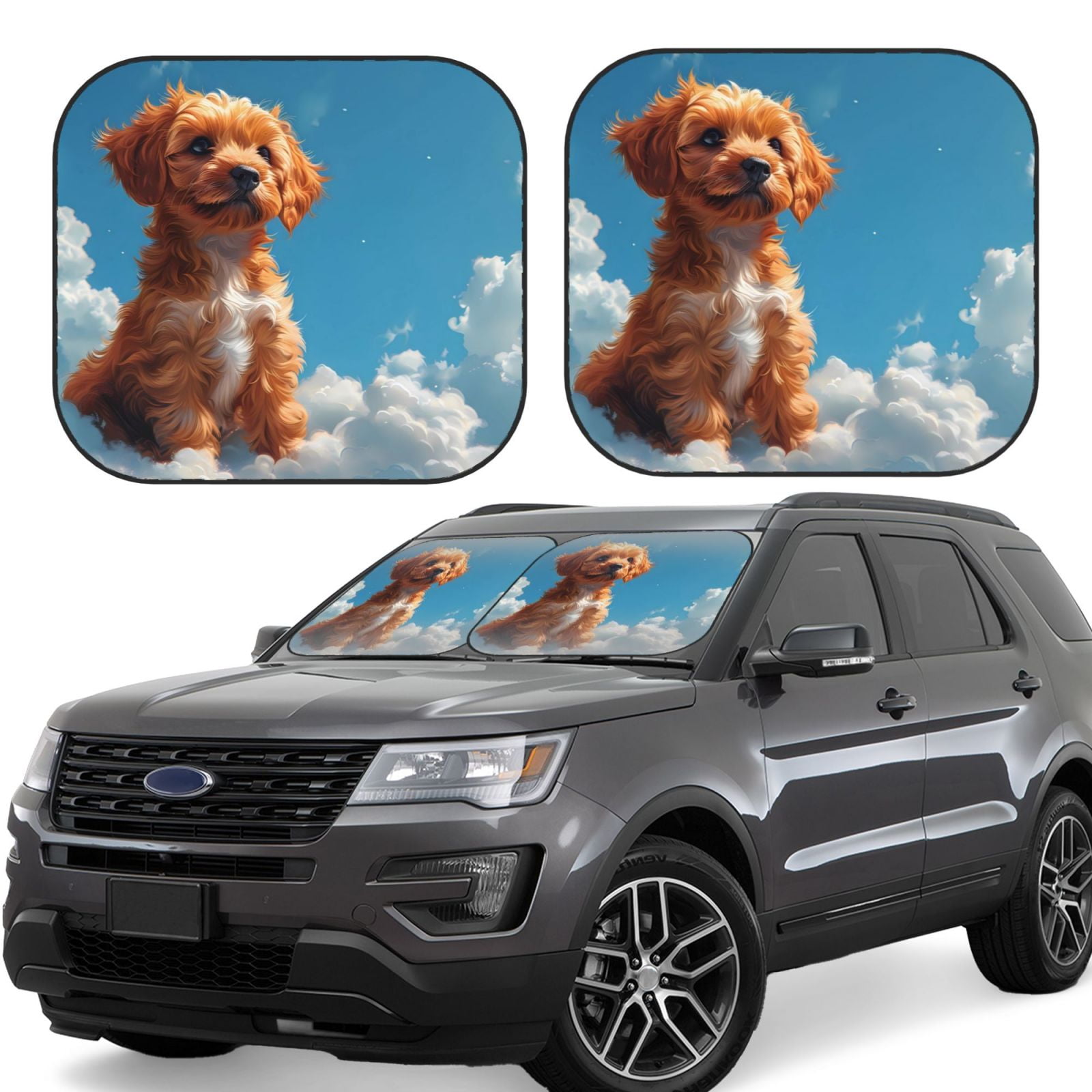 Cauagu Blue Sky Cloud Puppy Cauagu {designName} Print Foldable Car ...