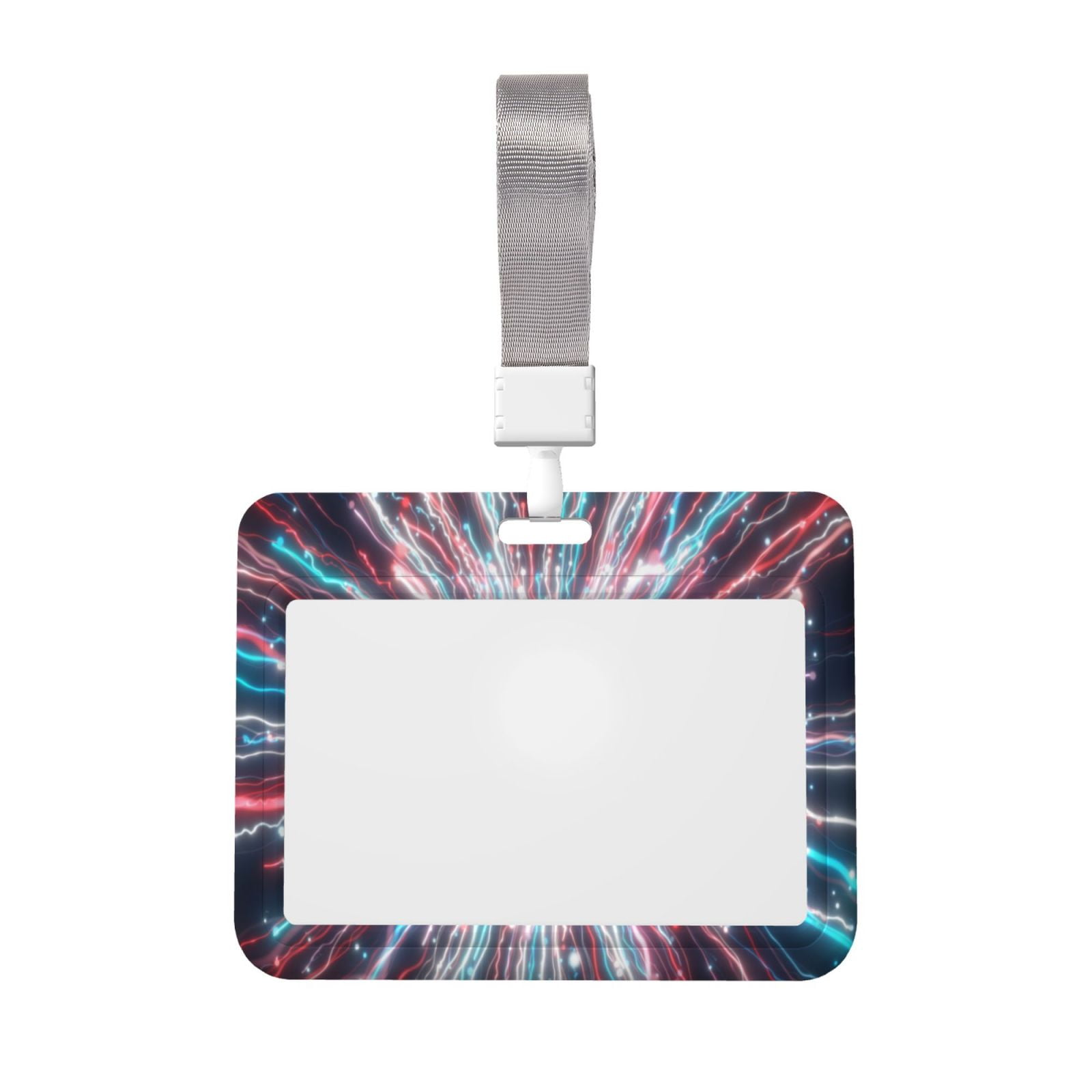 Cauagu Blue Swirl Fireworks for ID Badge Holder,Badge Holder with ...