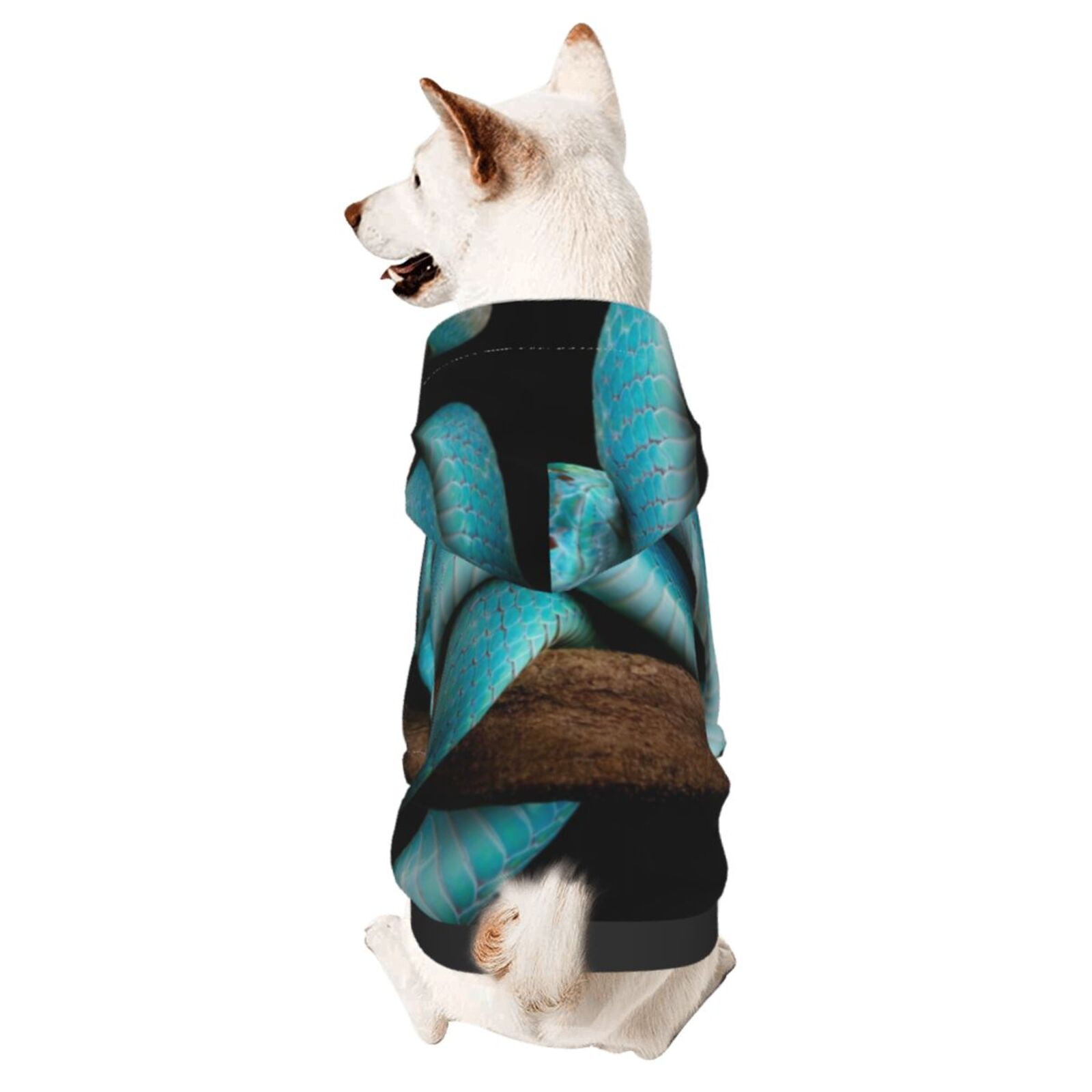 Cauagu Blue Viper Snake Pattern Winter Pet Hoodie Sweatshirts- Dog ...
