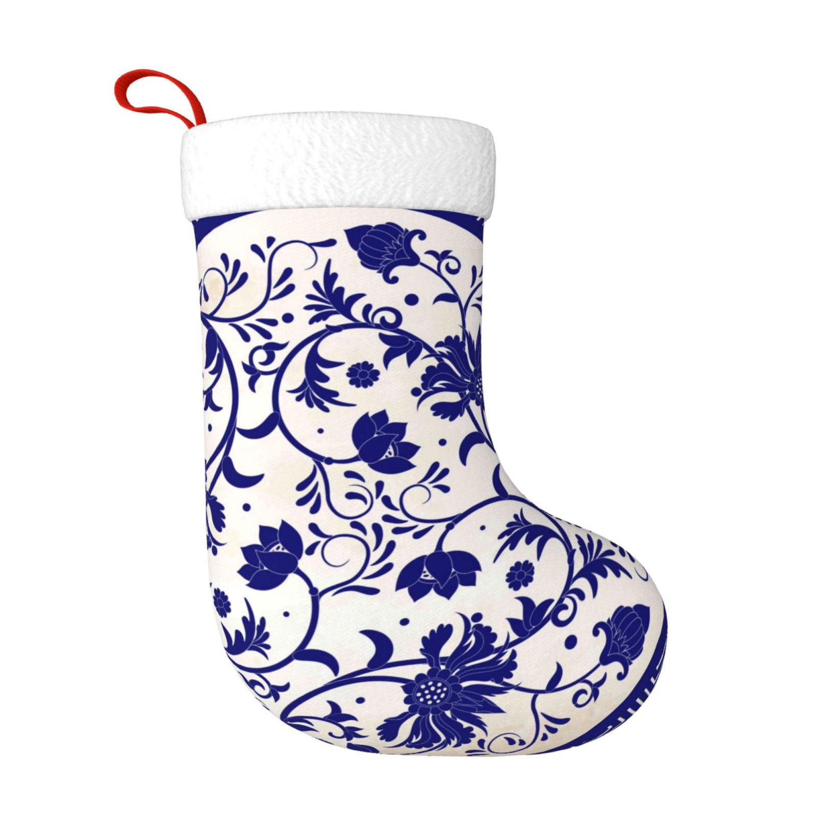 Cauagu Blue And White Porcelain Pattern for Christmas Stockings,1-Pack ...