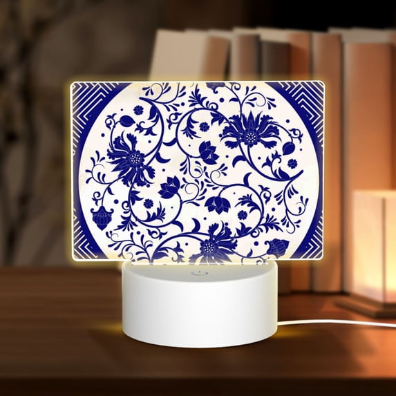 Cauagu Blue And White Porcelain Pattern for Rectangle Acrylic Night ...