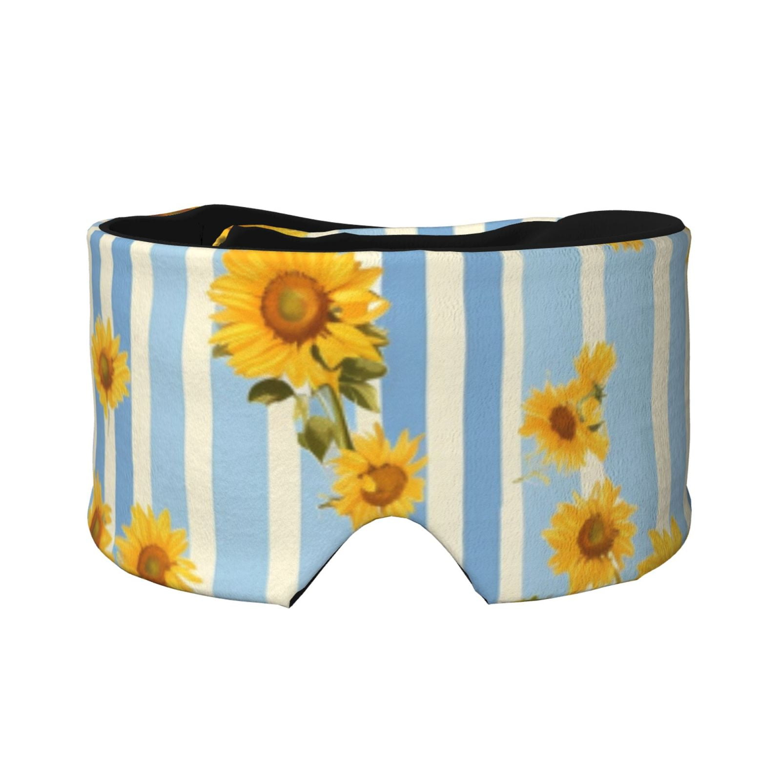 Cauagu Blue White Striped Sunflower Print Blocking Sleep Eye Masks ...