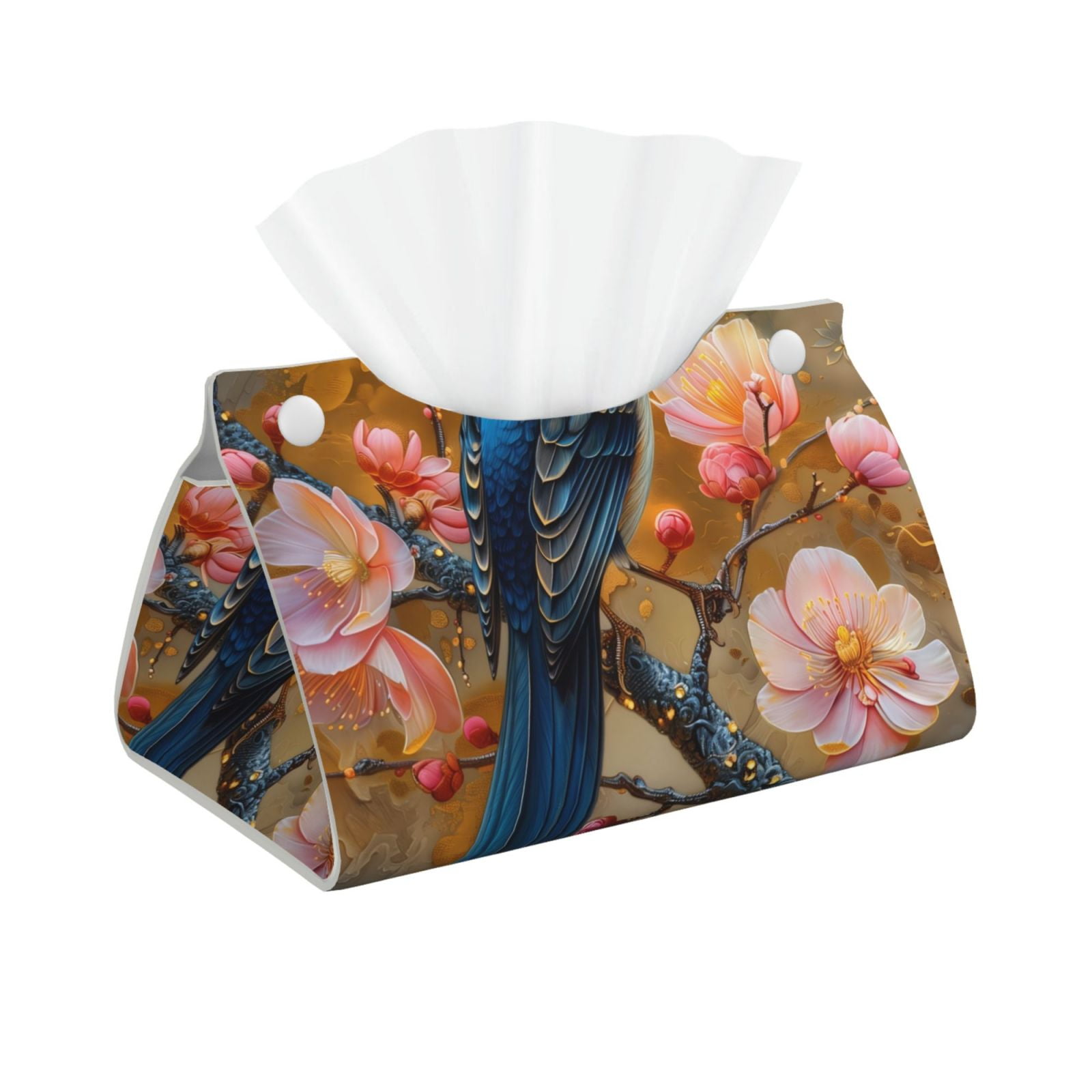 Cauagu Bluebird Blossom Elegance for Large Tissue Box Cover Rectangular ...