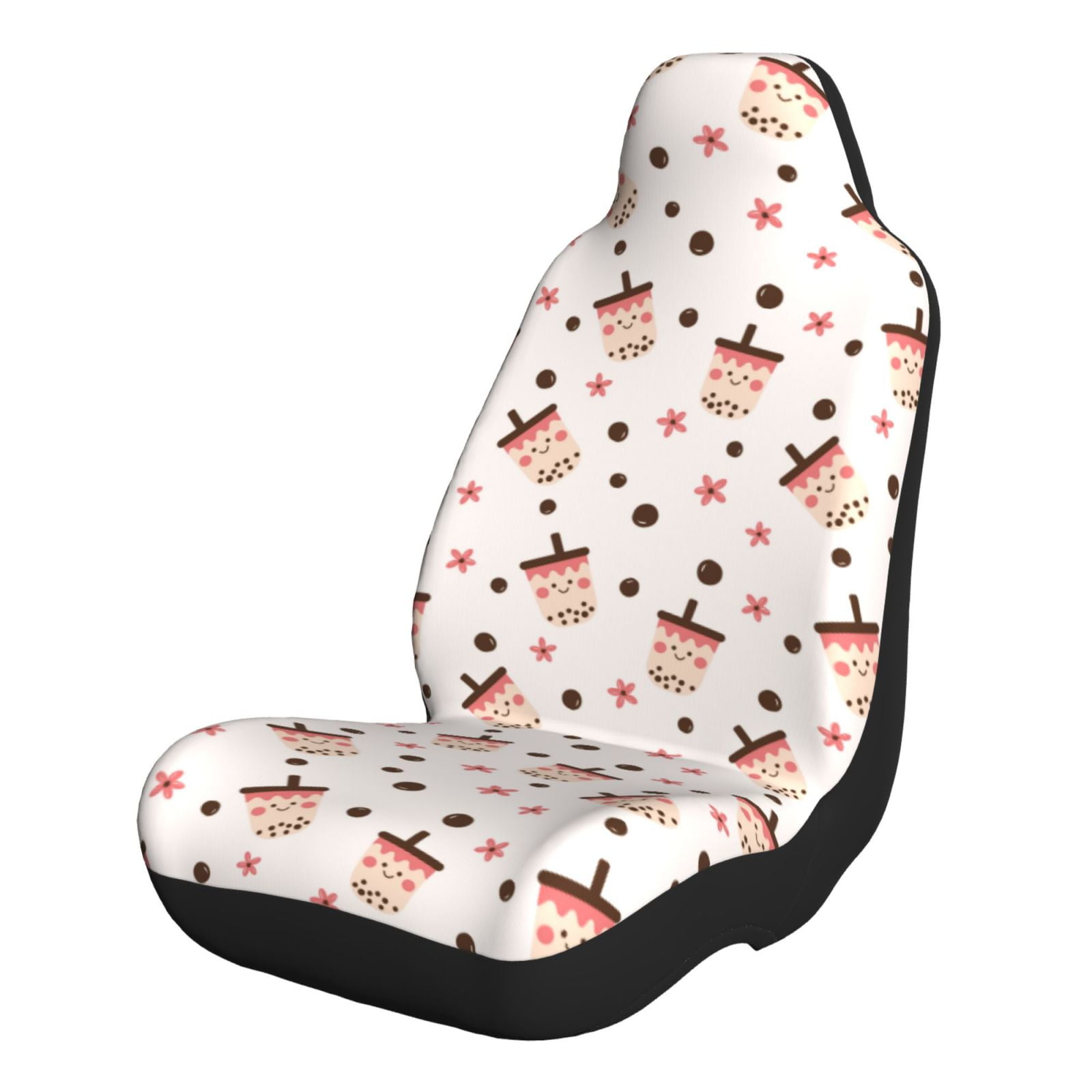 Cauagu Boba Milk Tea Print Car Seat Covers,Universal Automotive Seat ...