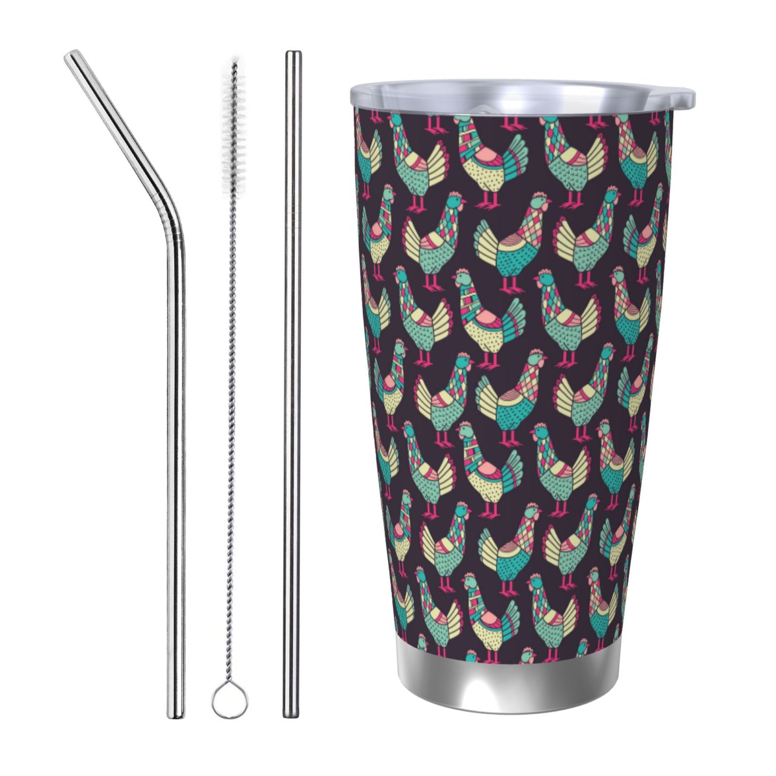 Cauagu Bohemian Chicken Pattern 20oz Tumbler,Stainless Steel Vacuum ...
