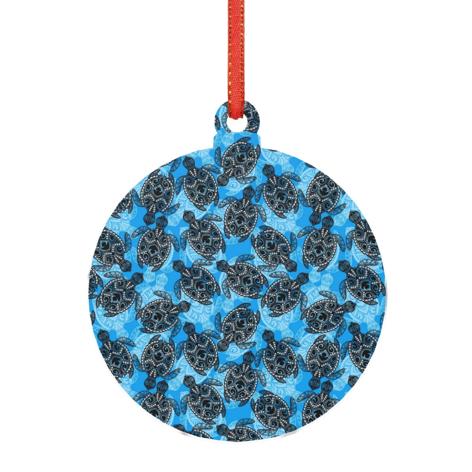 Cauagu Bohemian Sea Turtle Pattern Acrylic Christmas Pendant,1-Pack ...