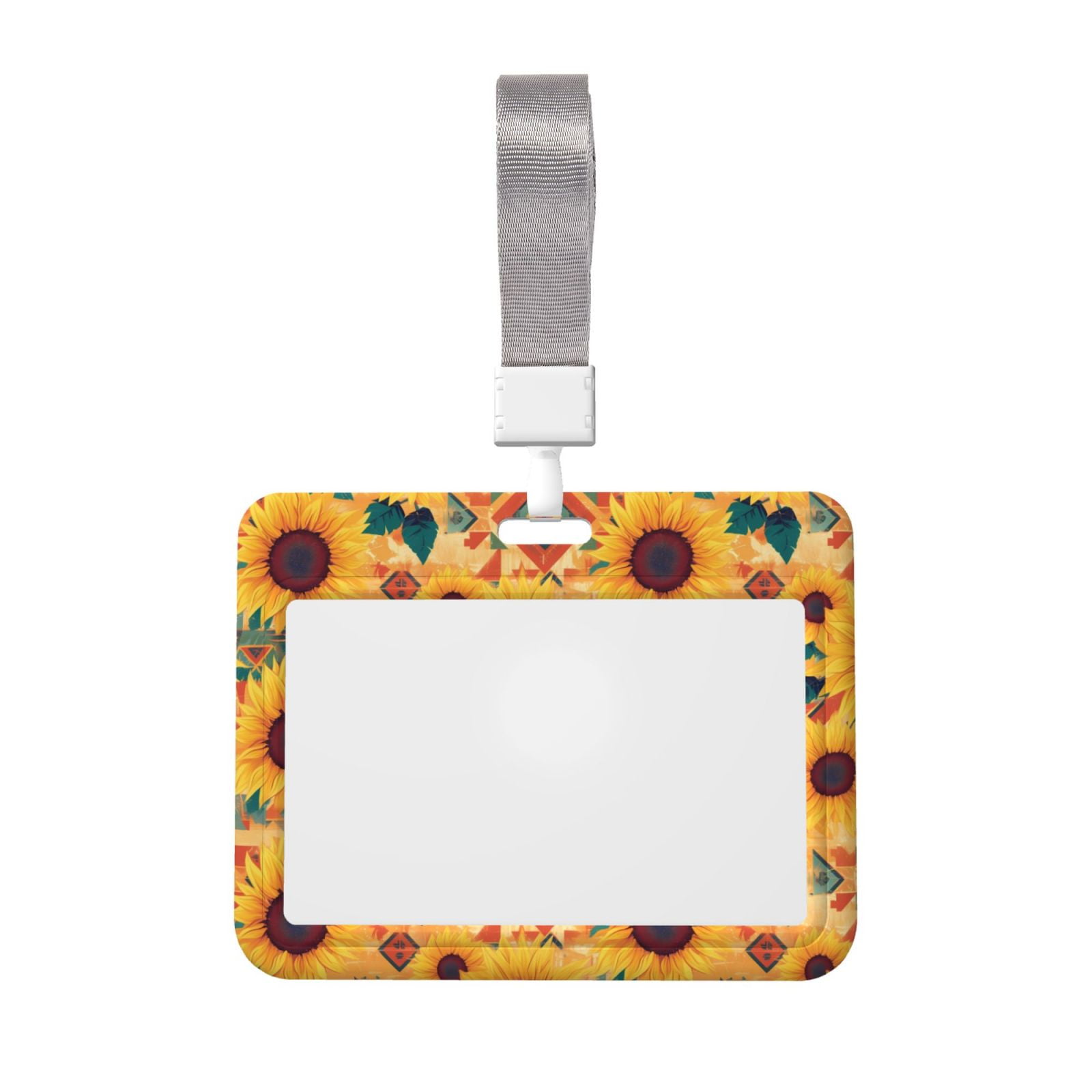 Cauagu Bohemian Sunflower for ID Badge Holder,Badge Holder with Windows ...