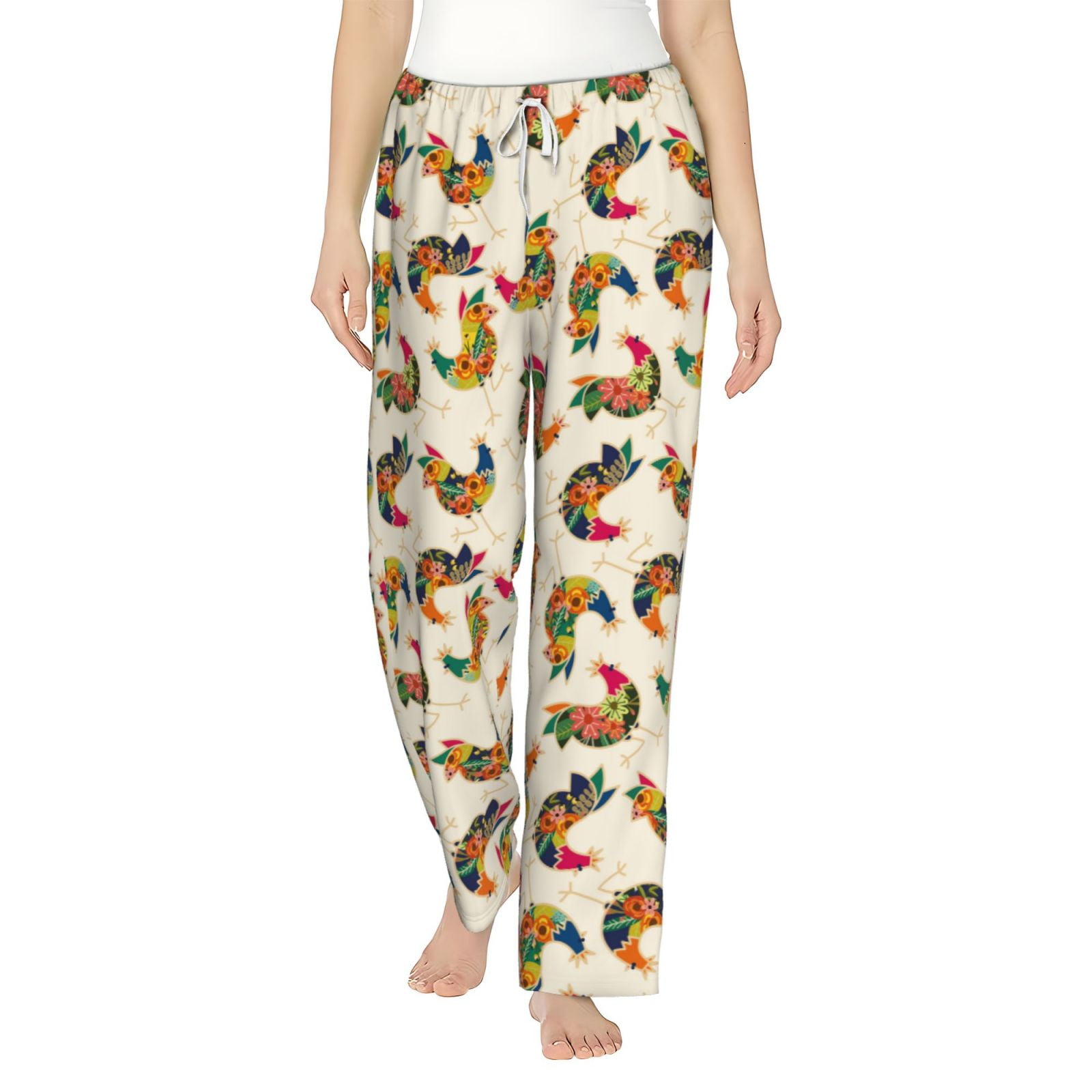 Cauagu Boho Chicken Pajama Pants for Women Loose Fit Wide Leg Trouser ...