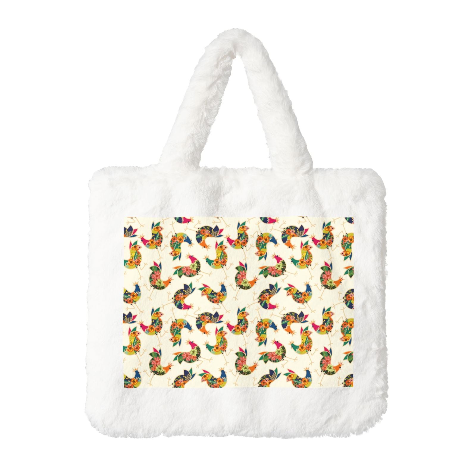 Cauagu Boho Chicken Pattern Women's Plush Tote Bag,Soft Underarm Bag ...