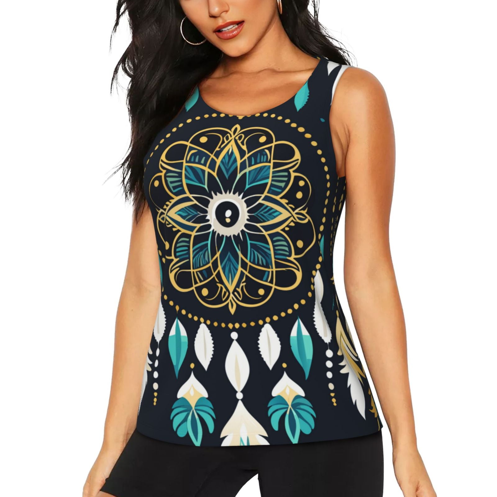 Cauagu Boho Dreamcatcher for Women's Workout Tank Tops Sleeveless ...
