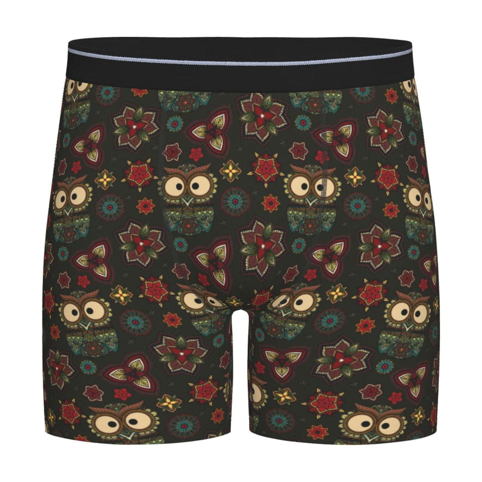 Cauagu Boho Owl Print Men's Boxer Briefs, Funny & Cute Underwear ...