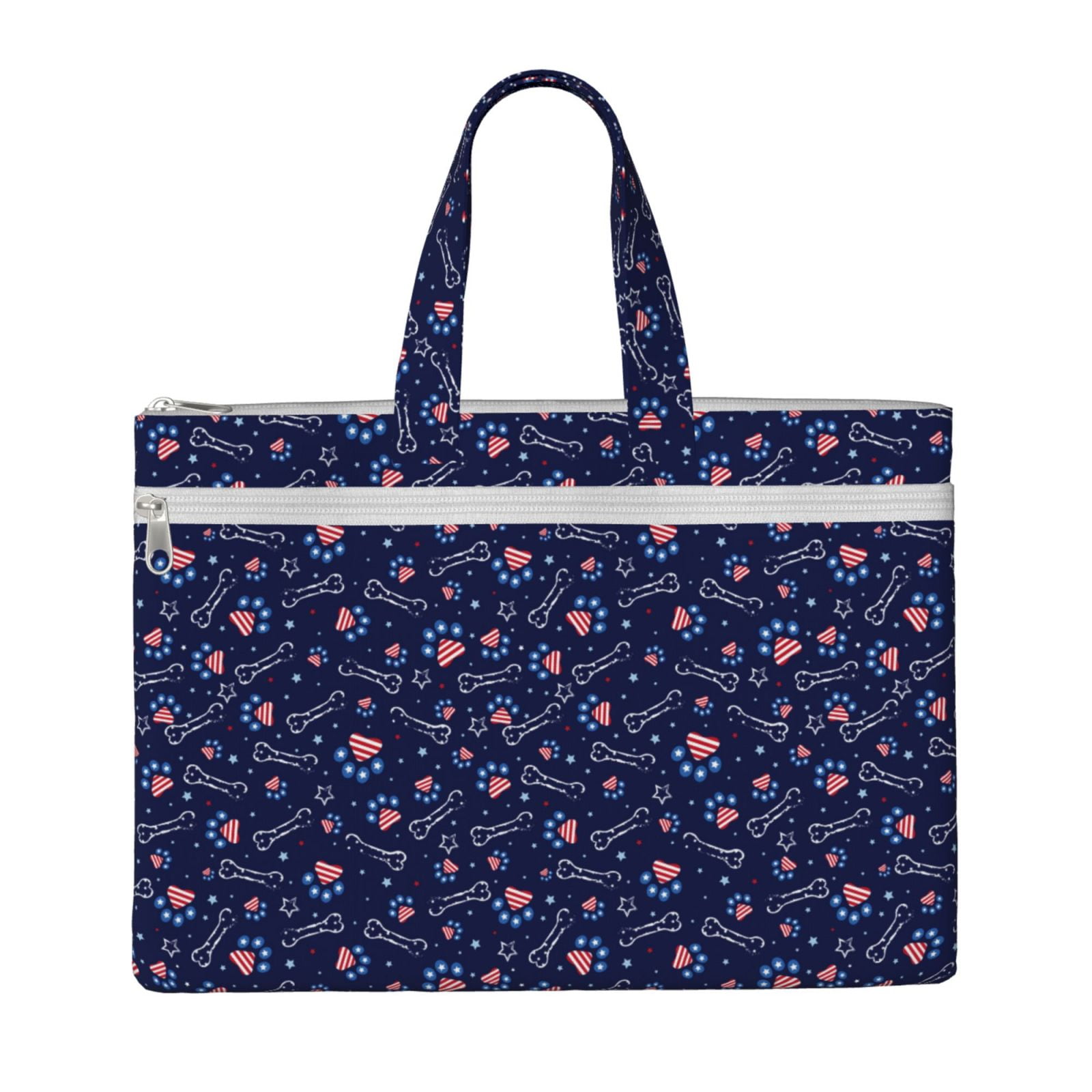Cauagu Bone And Star For American Pattern Canvas Tote File Bag, Zipper ...
