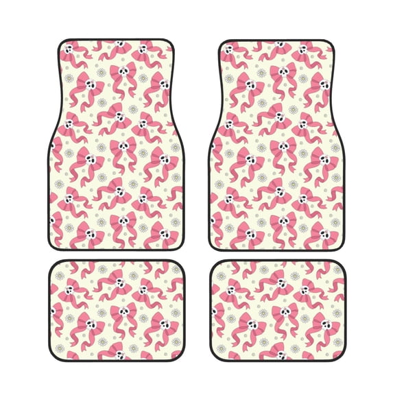 Cauagu Bow With Sugar Skull Pattern Car Floor Mat Set of 4,Car Carpet ...