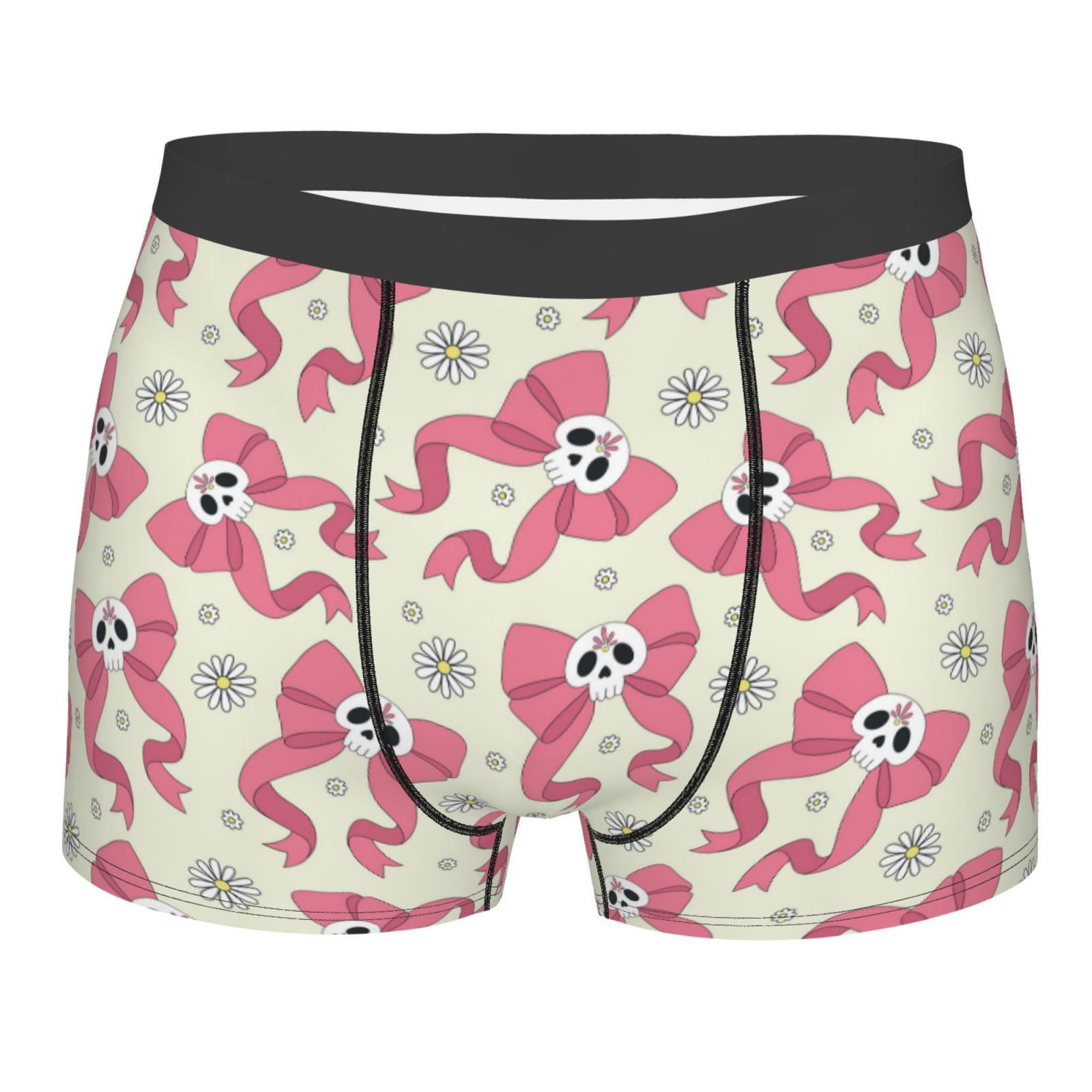 Cauagu Bow With Sugar Skull Print Boxer Briefs for Men,Comfortable ...