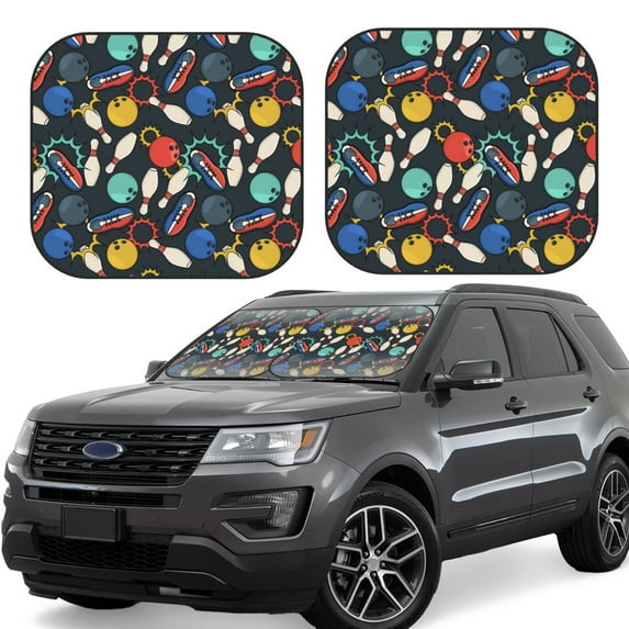 Cauagu Bowling Ball Cauagu {designName} Print Foldable Car Windshield ...