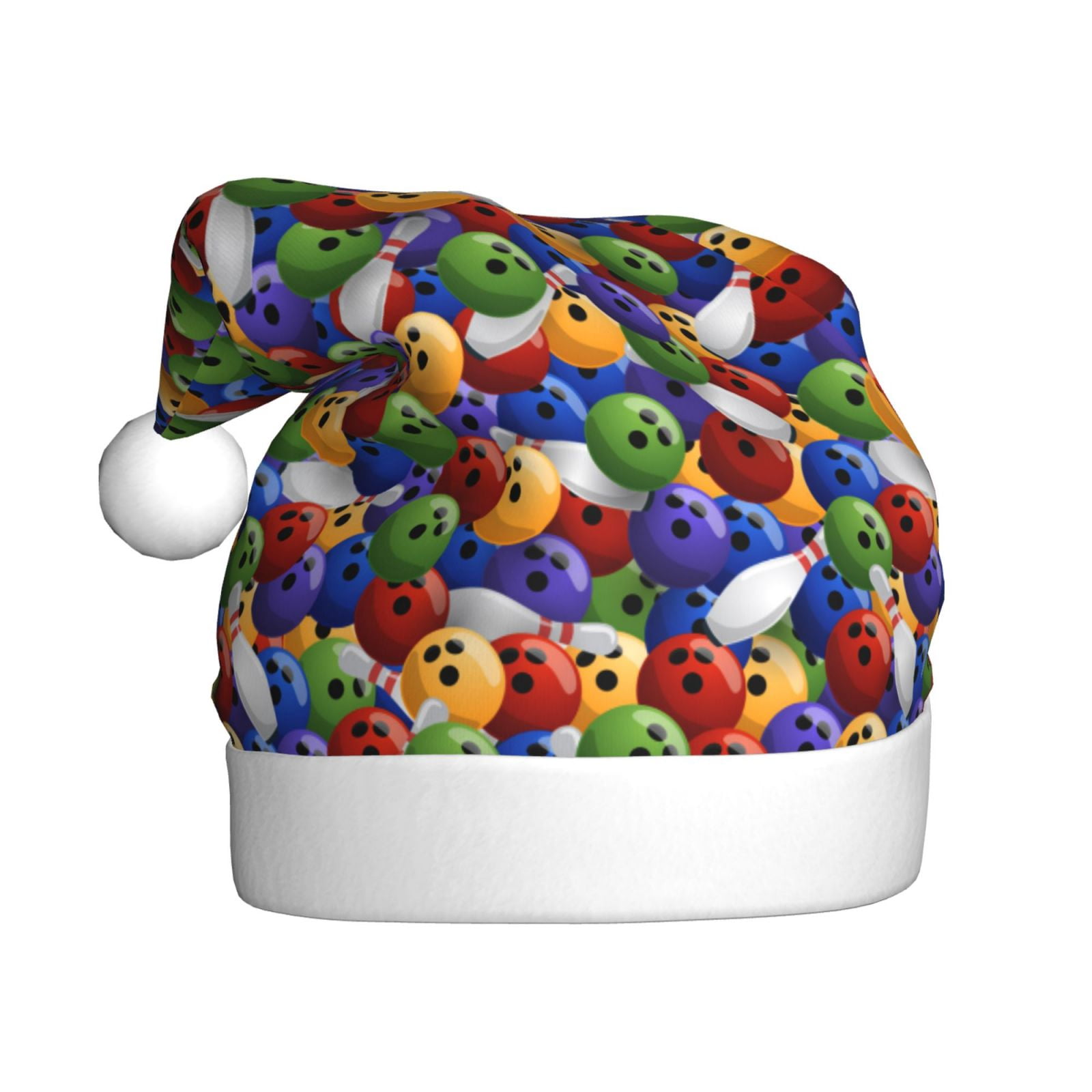Cauagu Bowling Colorful for Adult Christmas Hat,1-Pack Xmas Holiday Hat ...