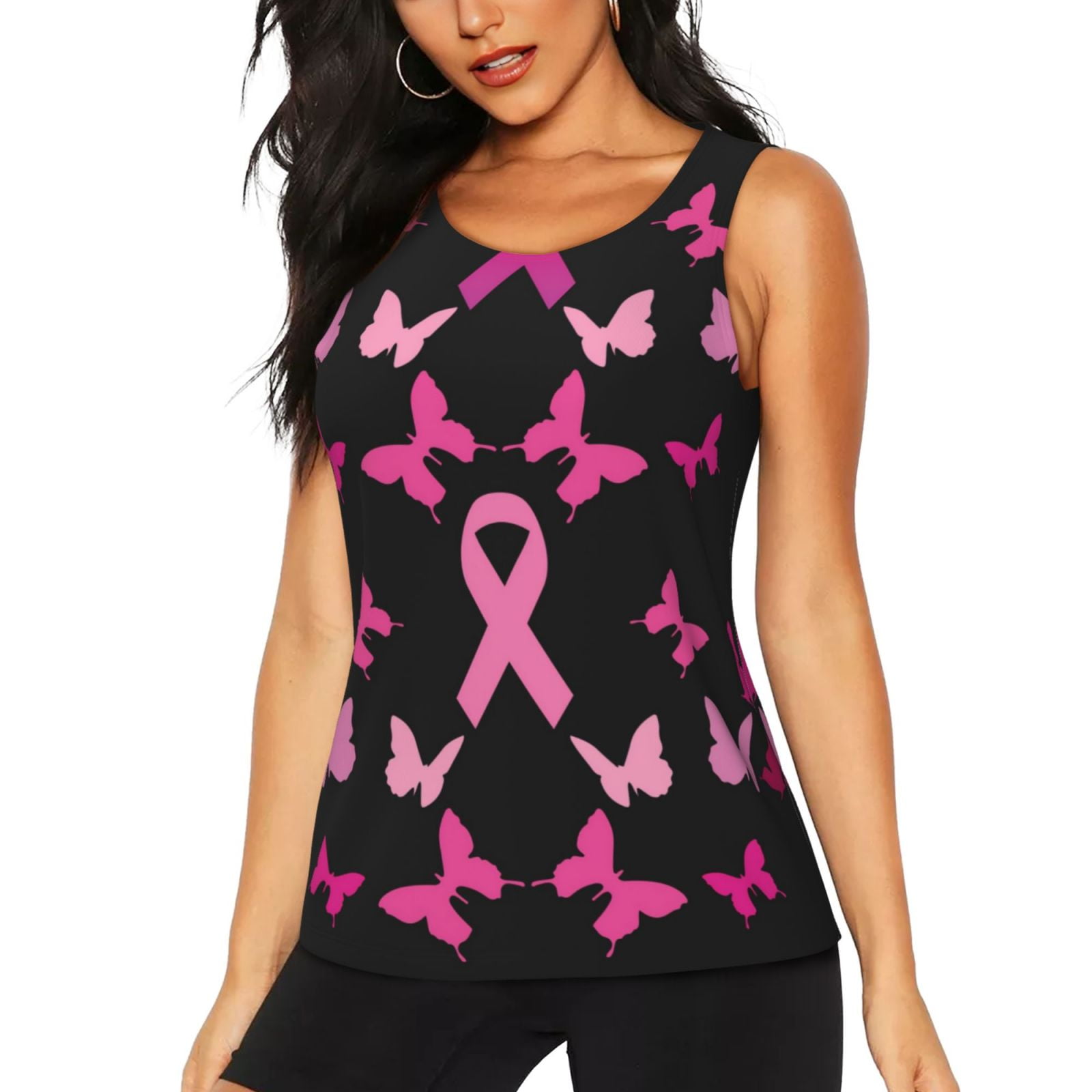 Cauagu Breast Cancer for Women's Workout Tank Tops Sleeveless Running ...
