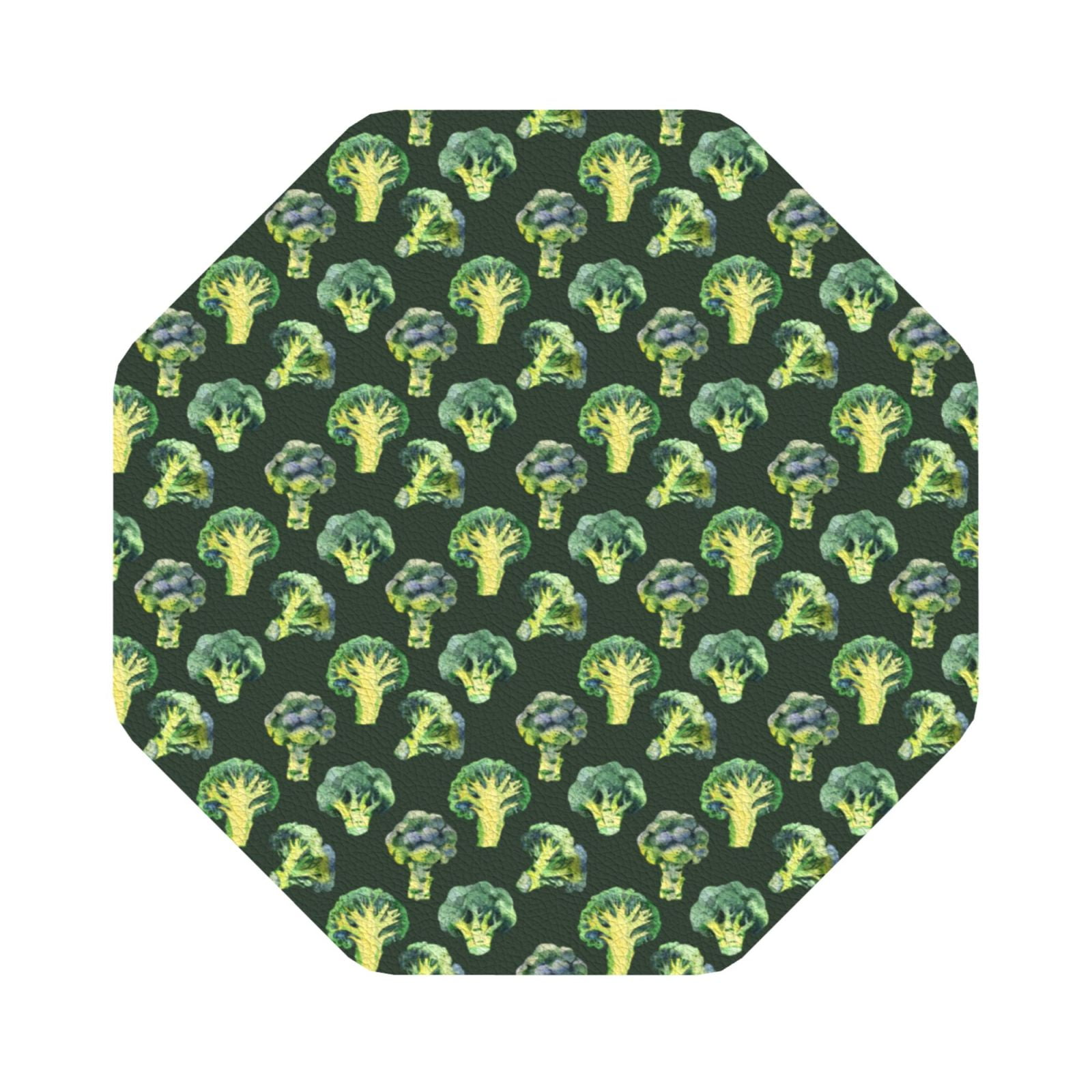 Cauagu Broccoli 3 for Round Coaster,Drink Coasters Set of 4 Leather Bar ...