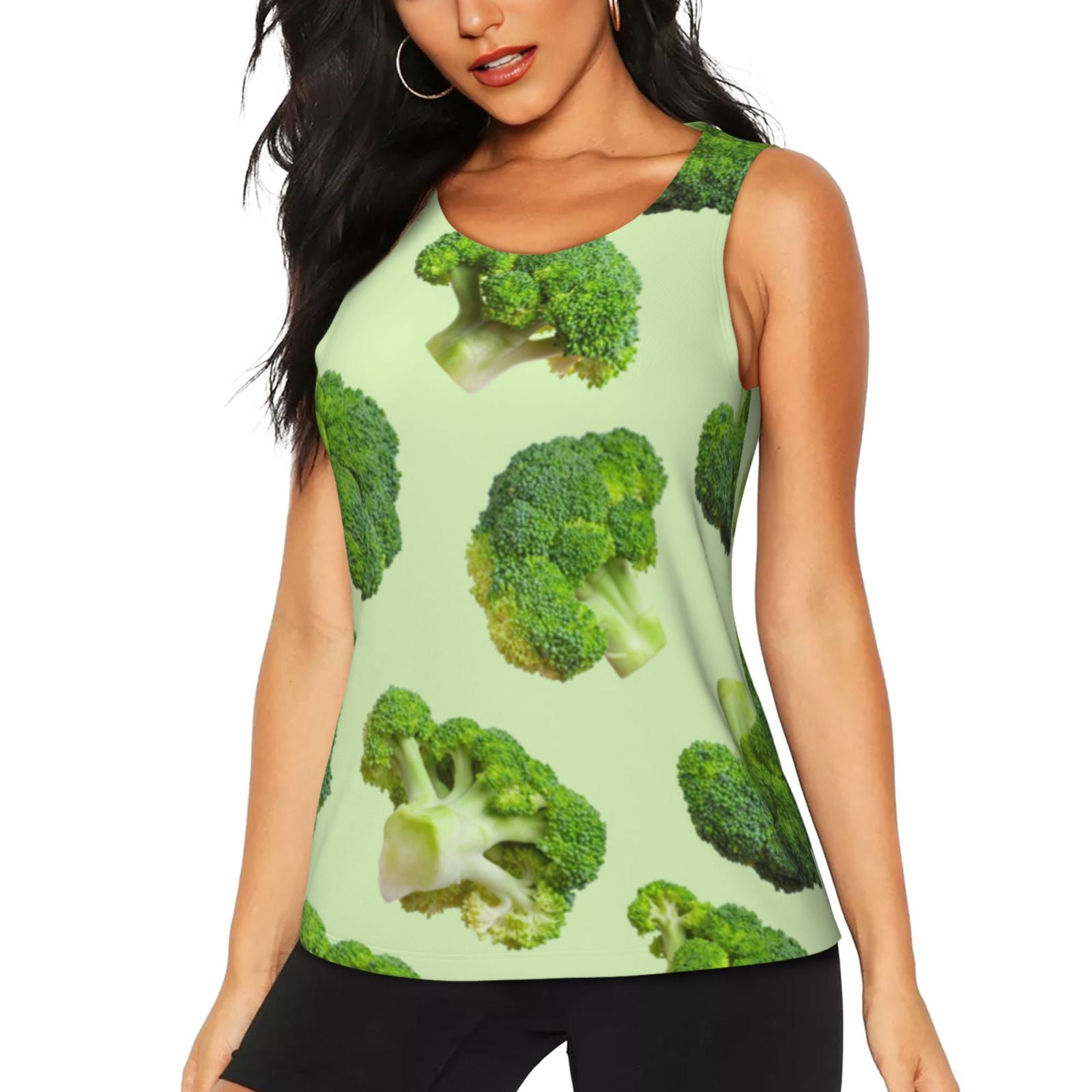 Cauagu Broccoli 3 for Women's Workout Tank Tops Sleeveless Running ...