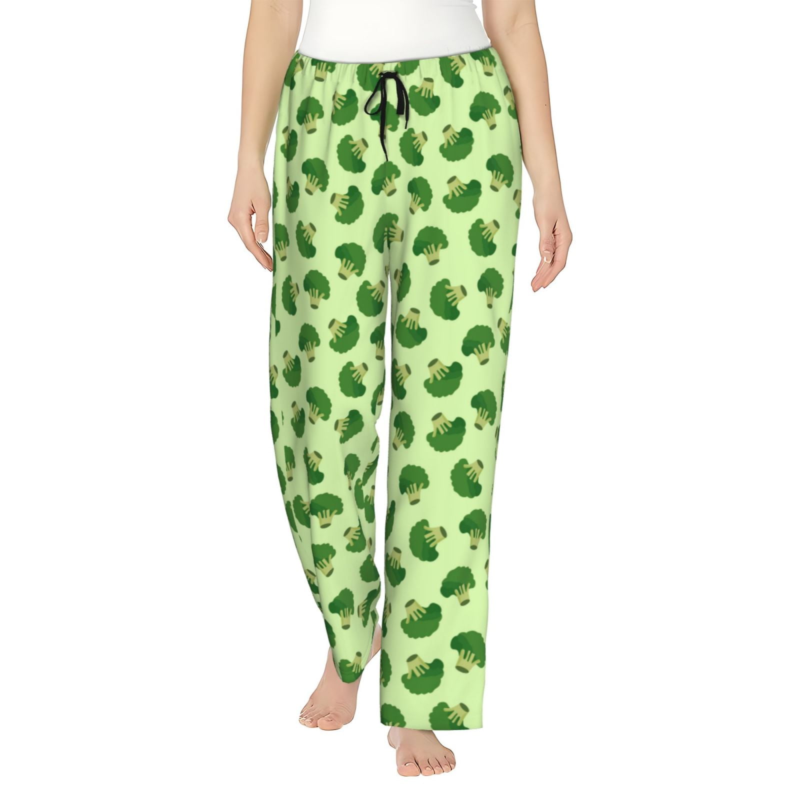 Cauagu Broccoli Vegetables Pajama Pants for Women Loose Fit Wide Leg ...