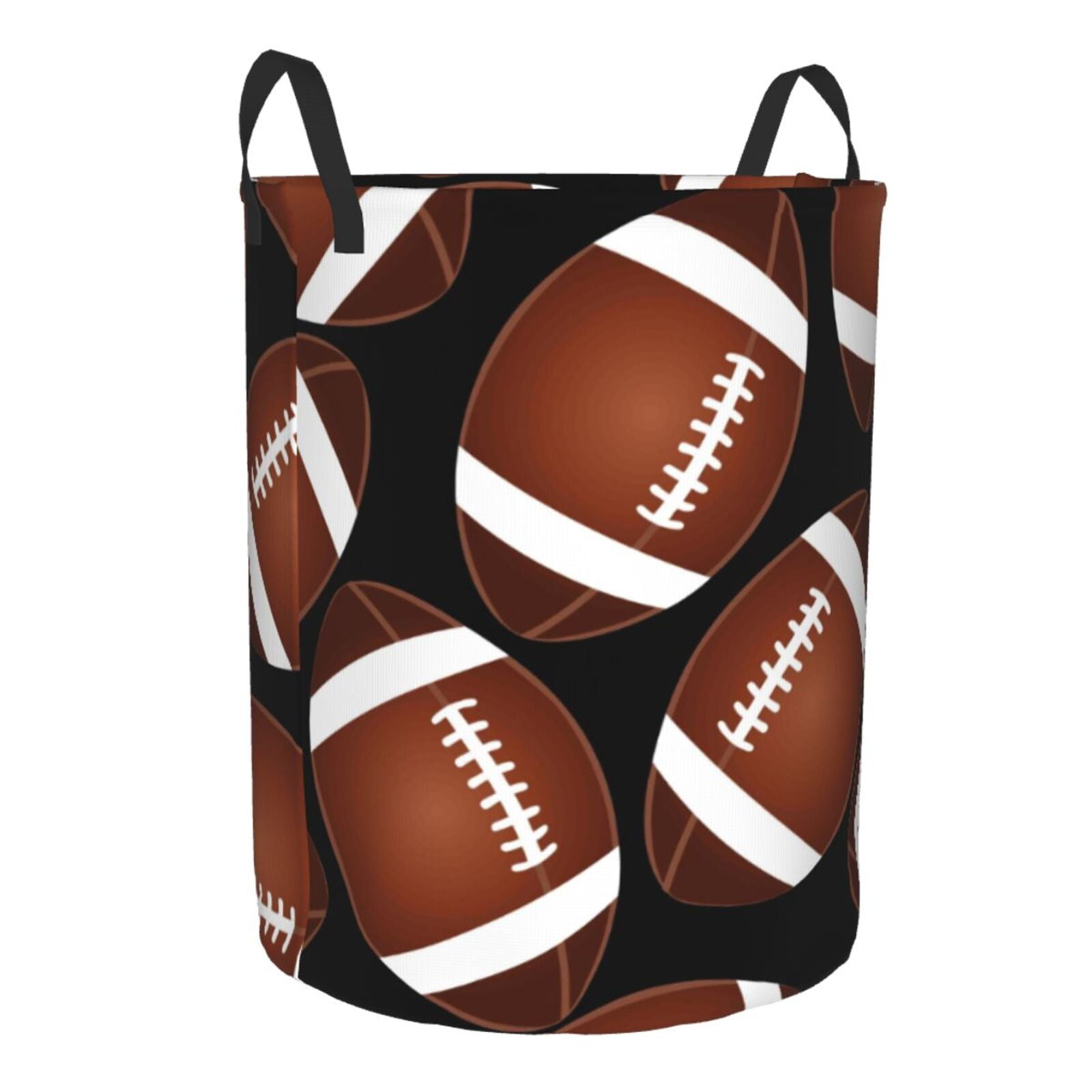 Cauagu Brown Football On Black for Laundry Basket,Collapsible Organizer ...