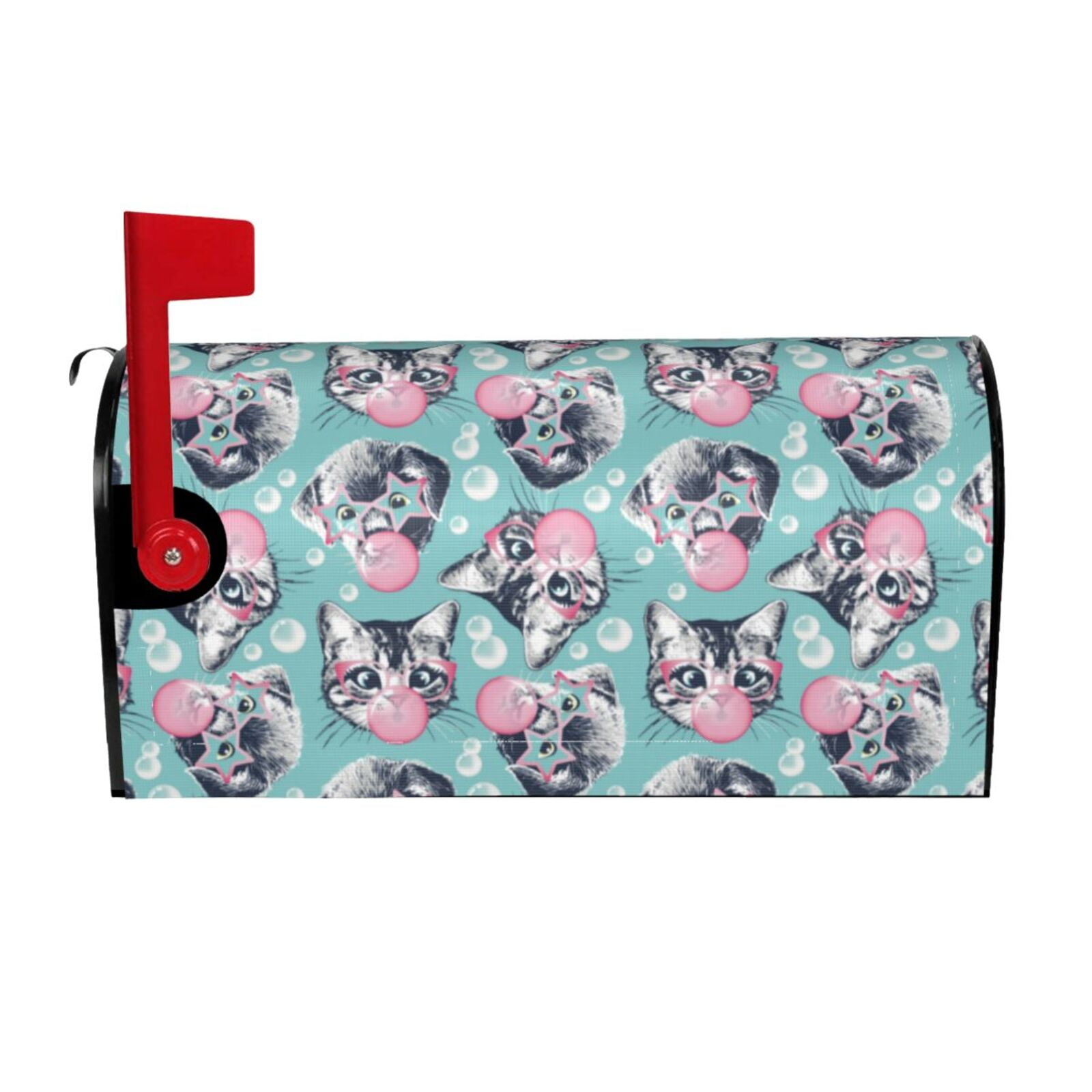 Cauagu Bubble Cat Cute Pattern Magnetic Mailbox Covers, Mailbox Cover ...